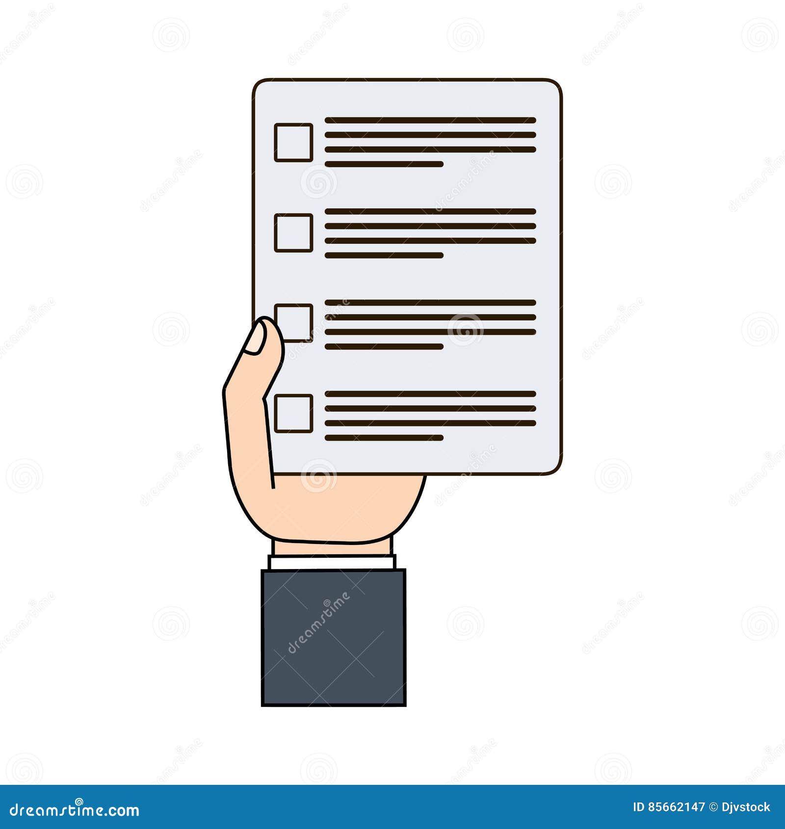 Official Documents in the Hand Icon Design Stock Illustration ...