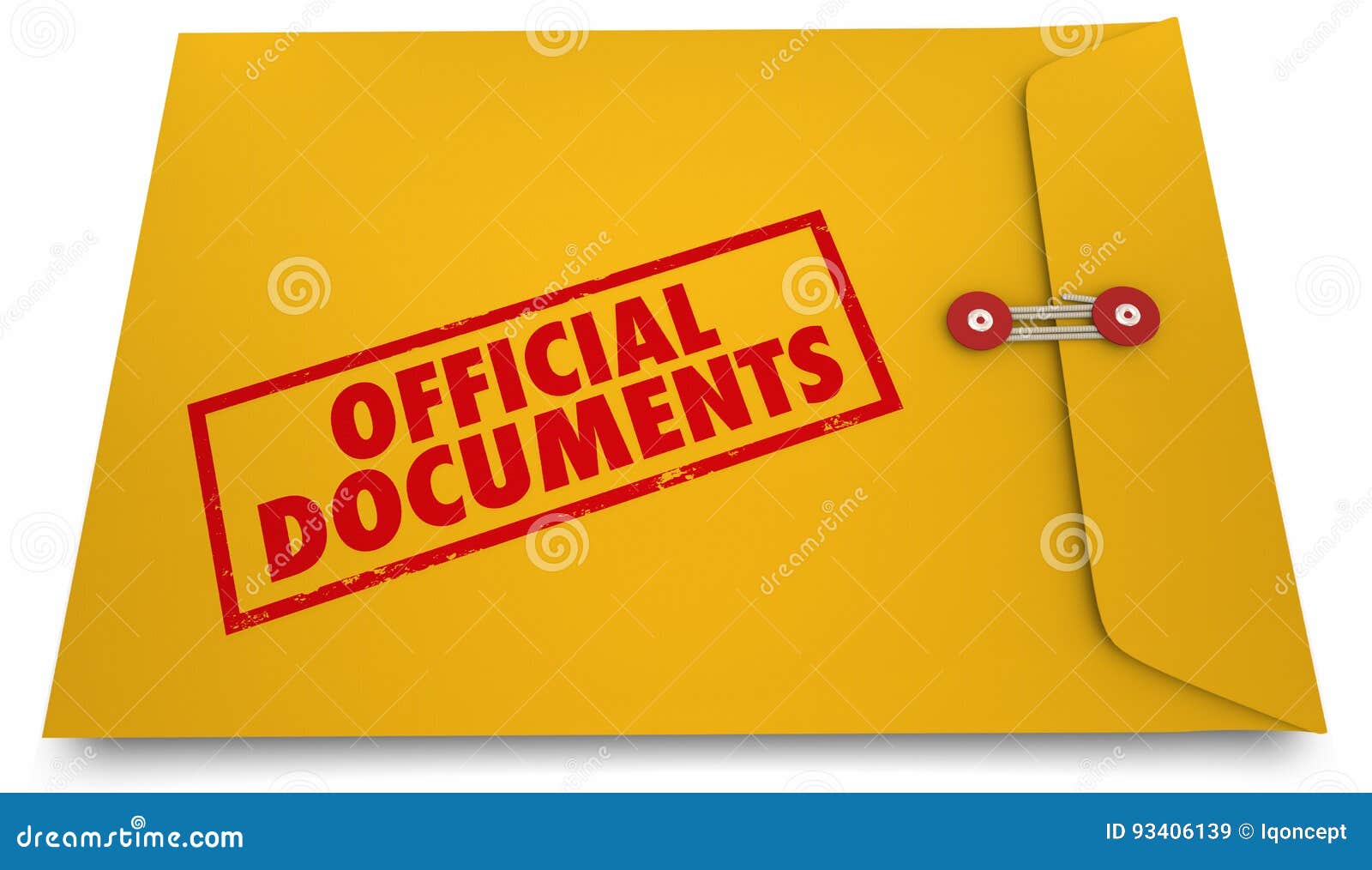 Official Documents Paperwork Envelope Information 3d Illustration Stock ...