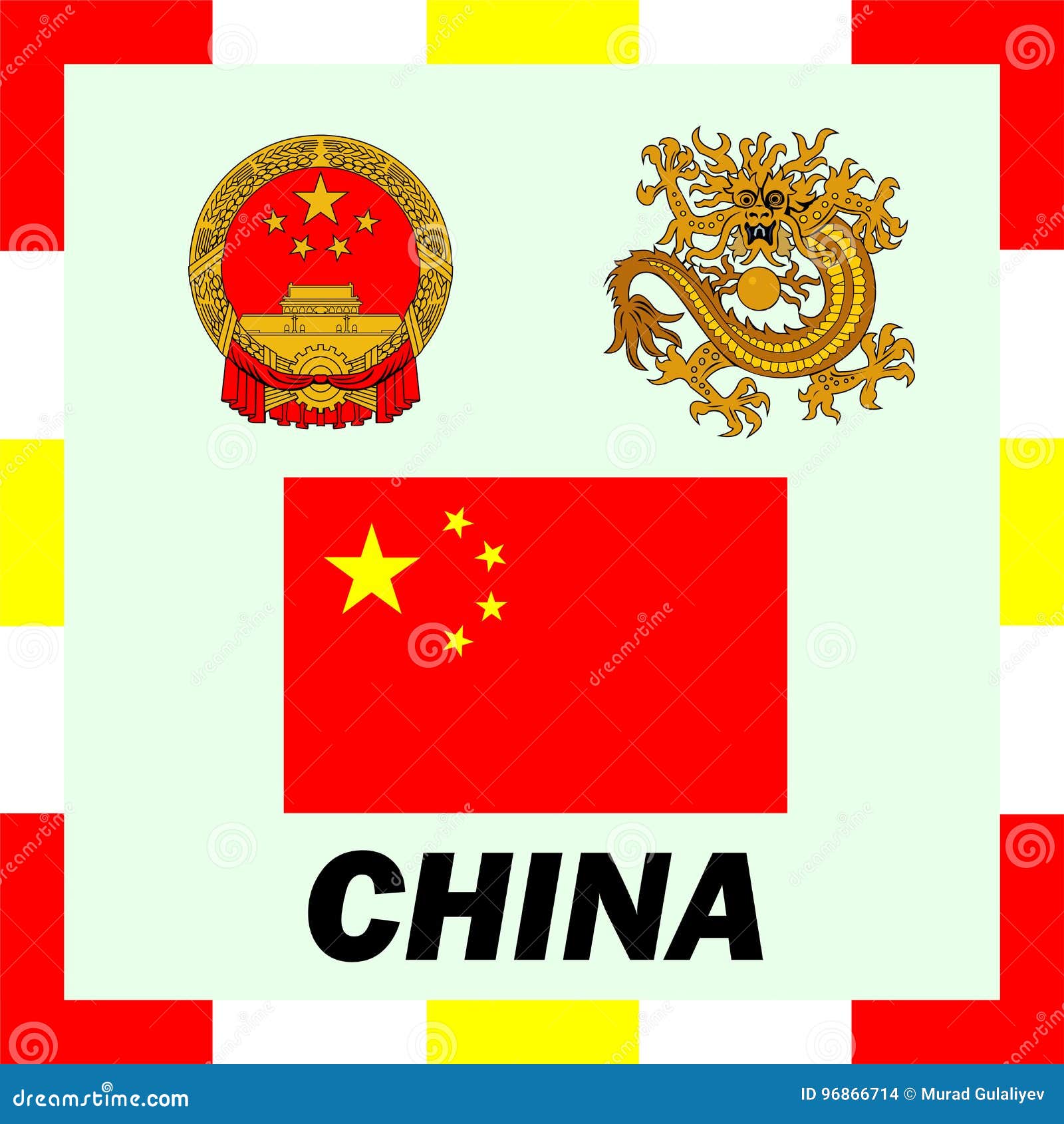 Official Ensigns, Flag of China Stock Illustration - Illustration of ...