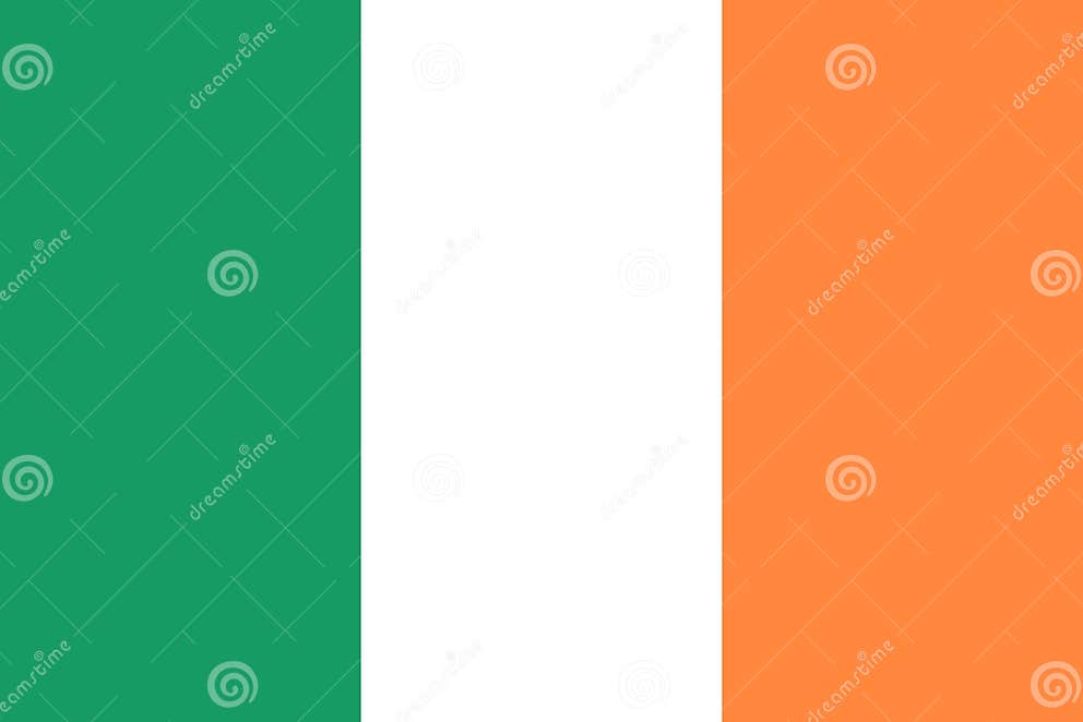 The Official Flag of Ireland with a Rectangular Shape. Editable and ...