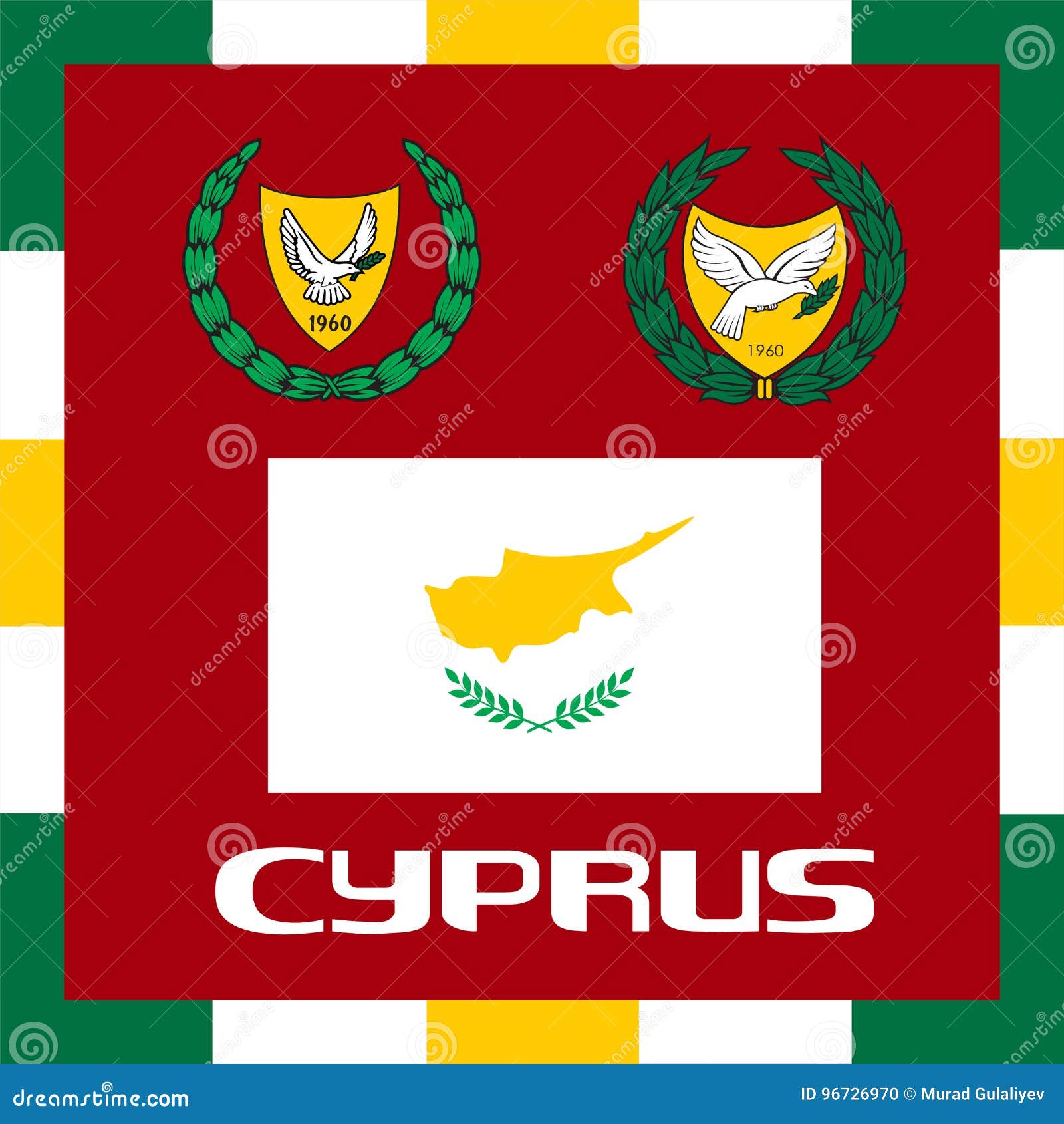 Official Government Ensigns of Cyprus Stock Illustration - Illustration ...