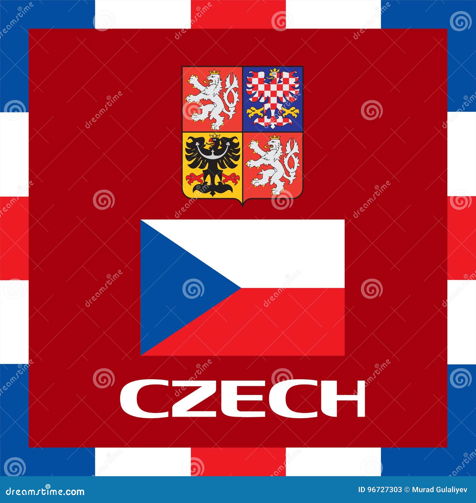 Official Government Ensigns of Czech Stock Illustration - Illustration ...