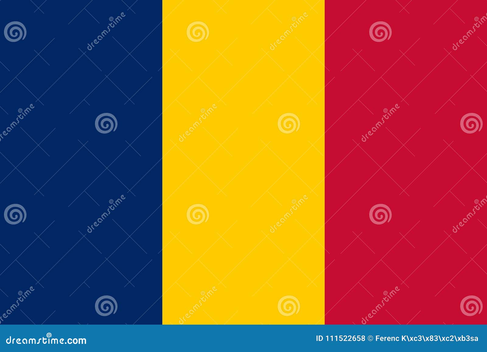 Flag of Chad stock illustration. Illustration of independence - 111522658