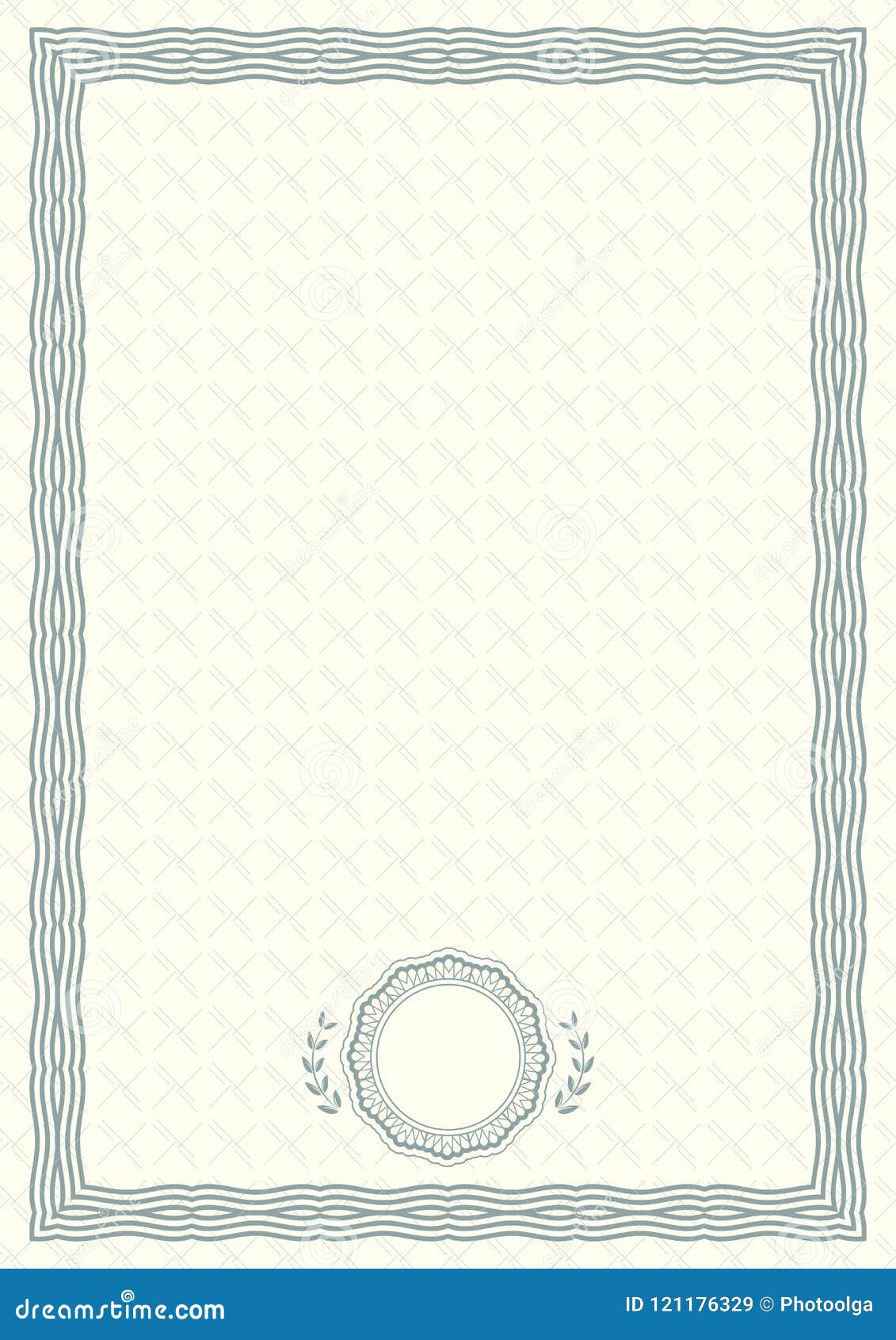 Official Light Green Certificate of A4 Format with Green Guilloche ...