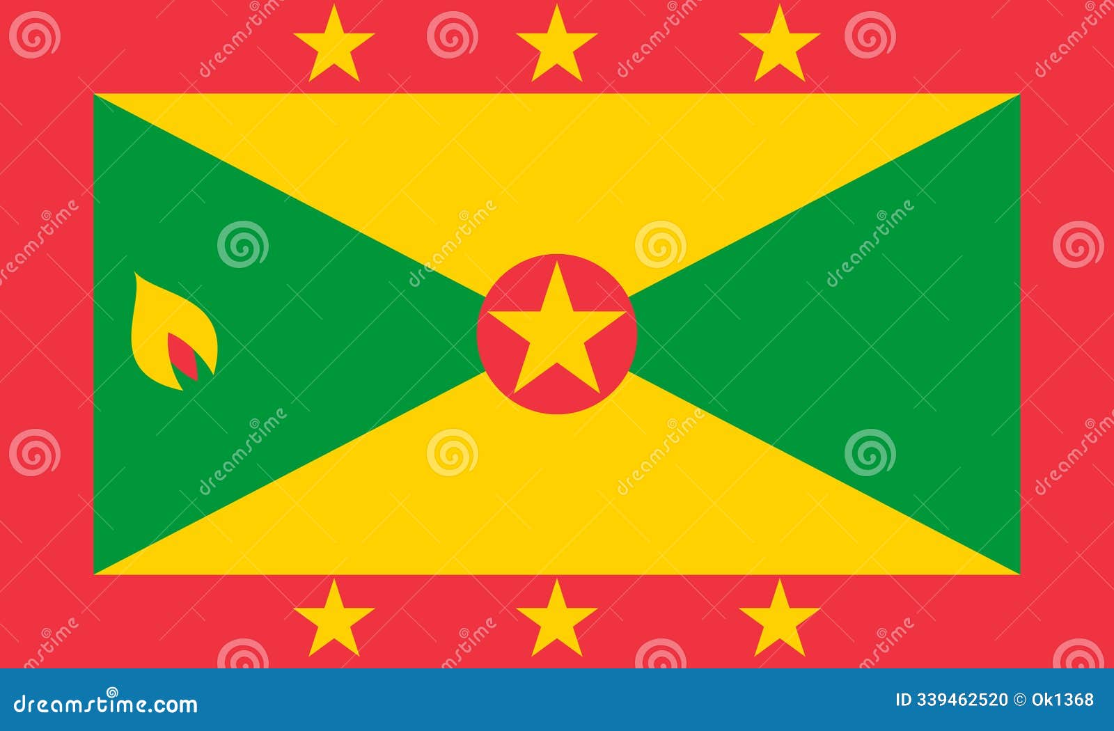 The Official National Flag of Grenada. Vector Illustration Stock ...