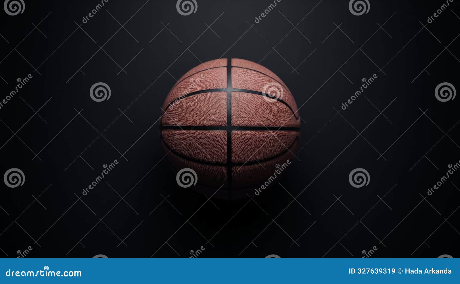 Official NBA Size Leather Basketball Set Against A Black Background ...