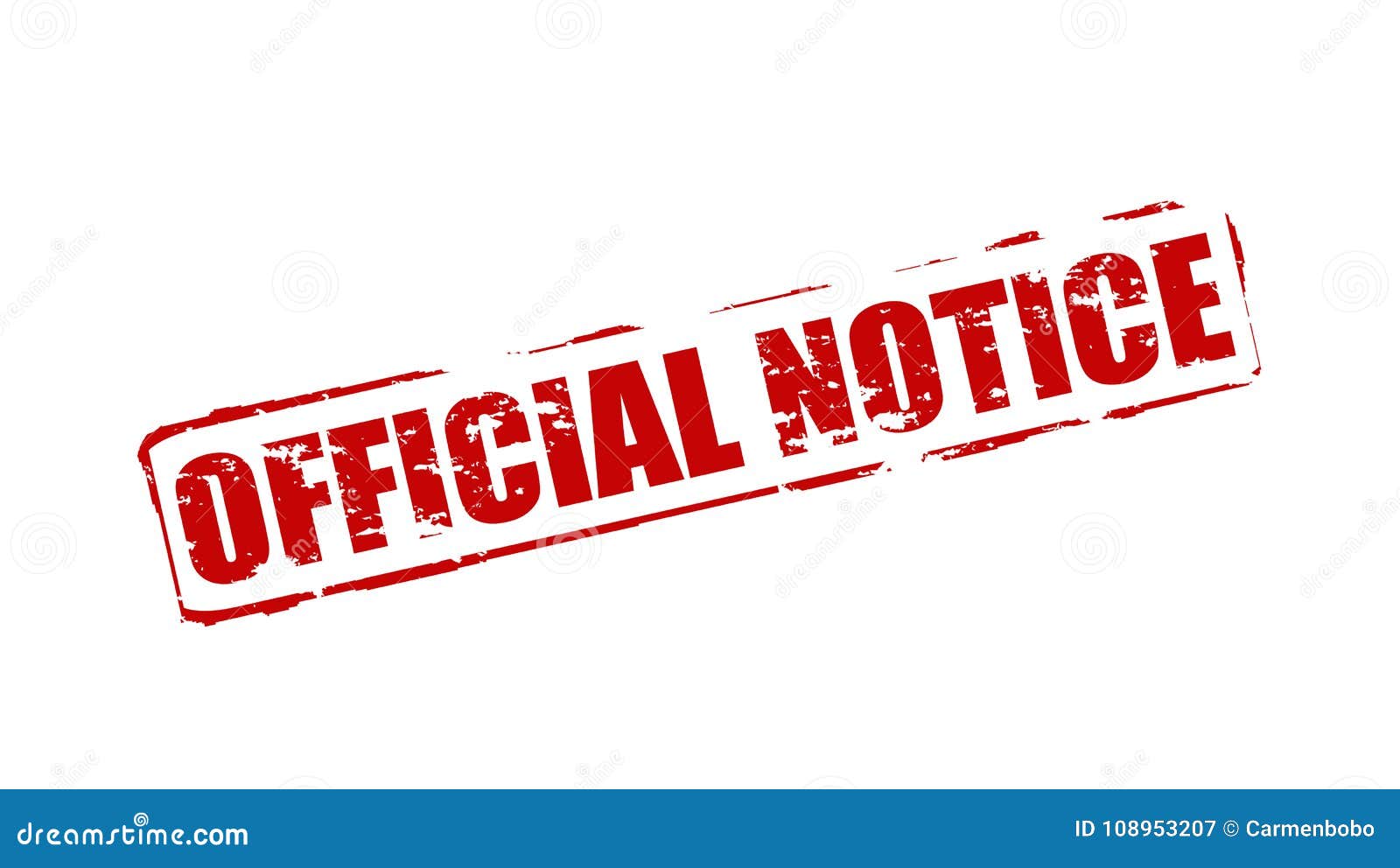 Official notice stock illustration. Illustration of symbol - 108953207