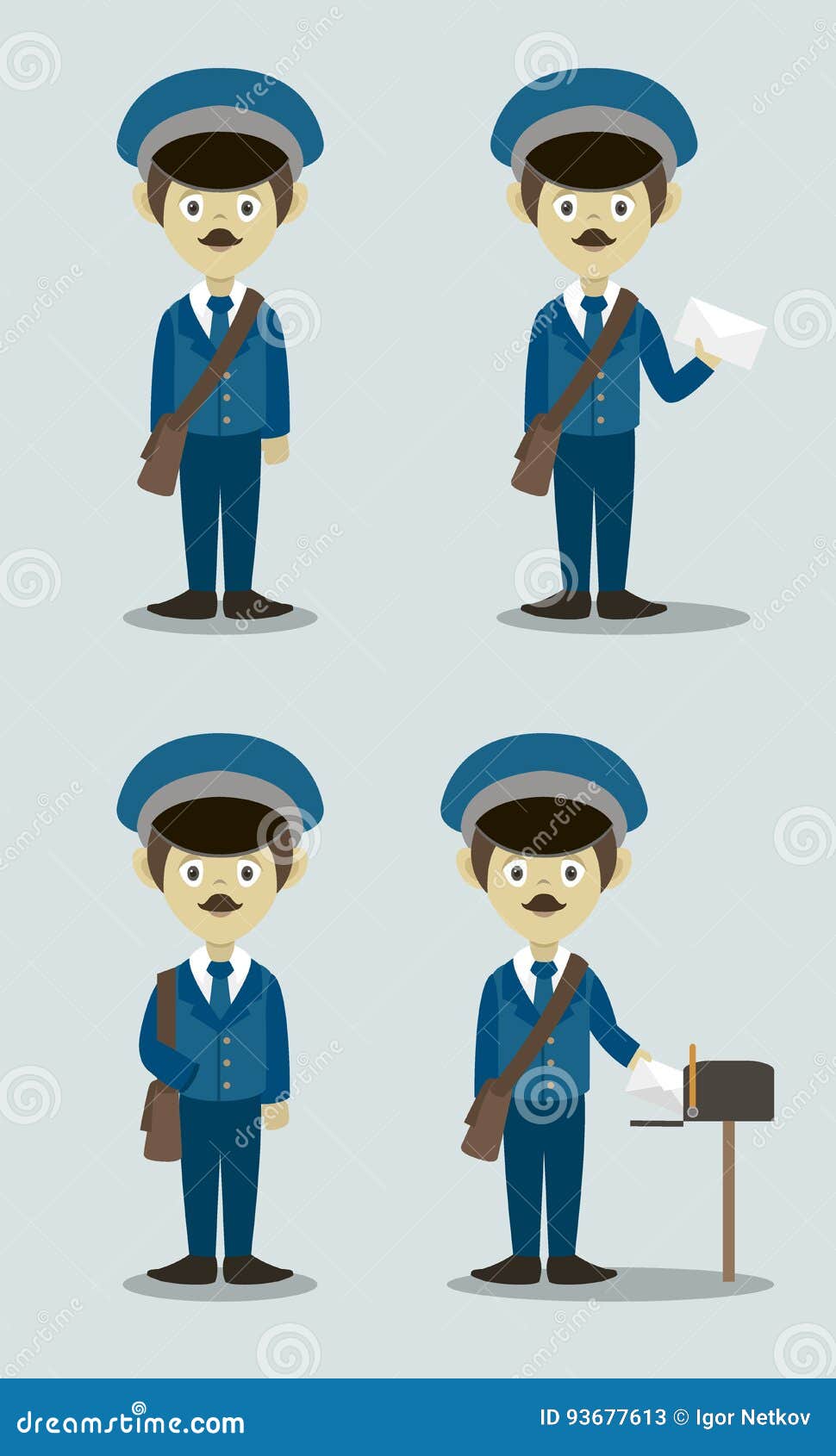 Official Postman In Uniform Cartoon Vector | CartoonDealer.com #91661275
