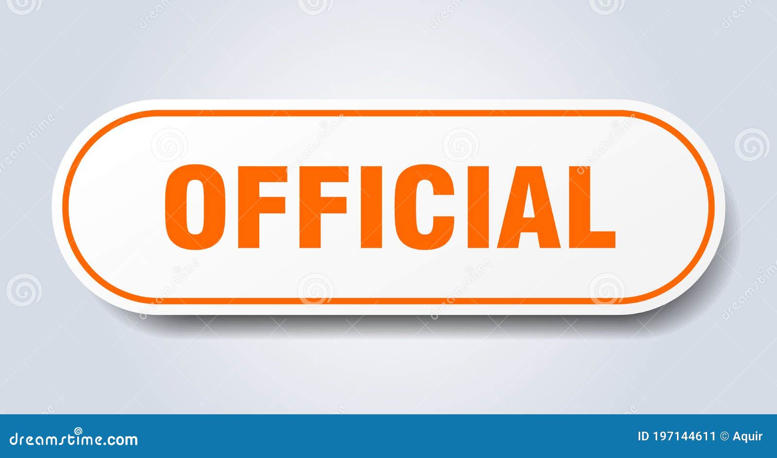 Official Sign. Rounded Isolated Button. White Sticker Stock Vector ...