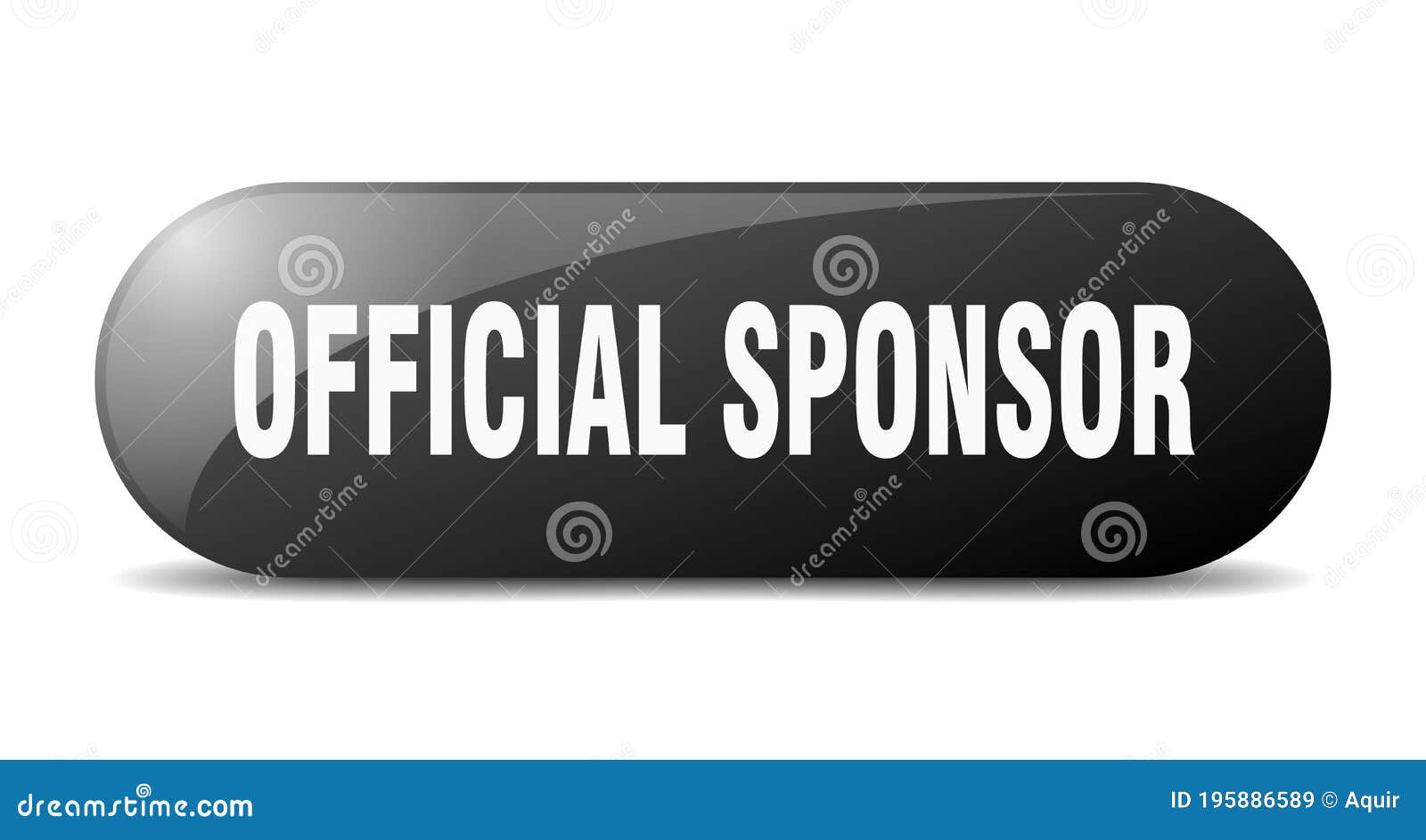 Official Sponsor Button. Sticker. Banner. Rounded Glass Sign Stock ...