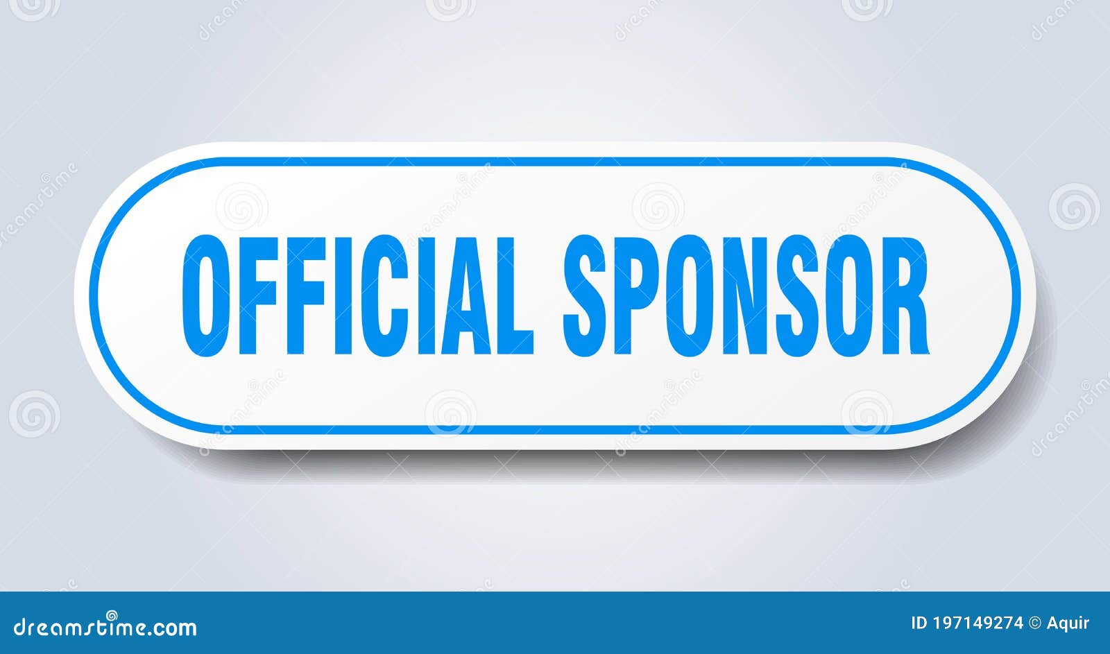 Official Sponsor Sign. Rounded Isolated Button. White Sticker Stock ...