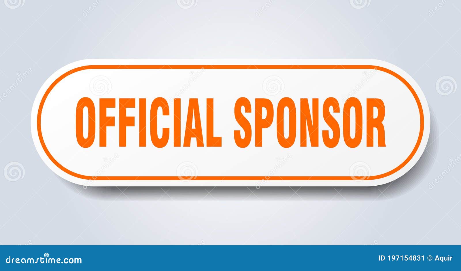Official Sponsor Sign. Rounded Isolated Button. White Sticker Stock ...