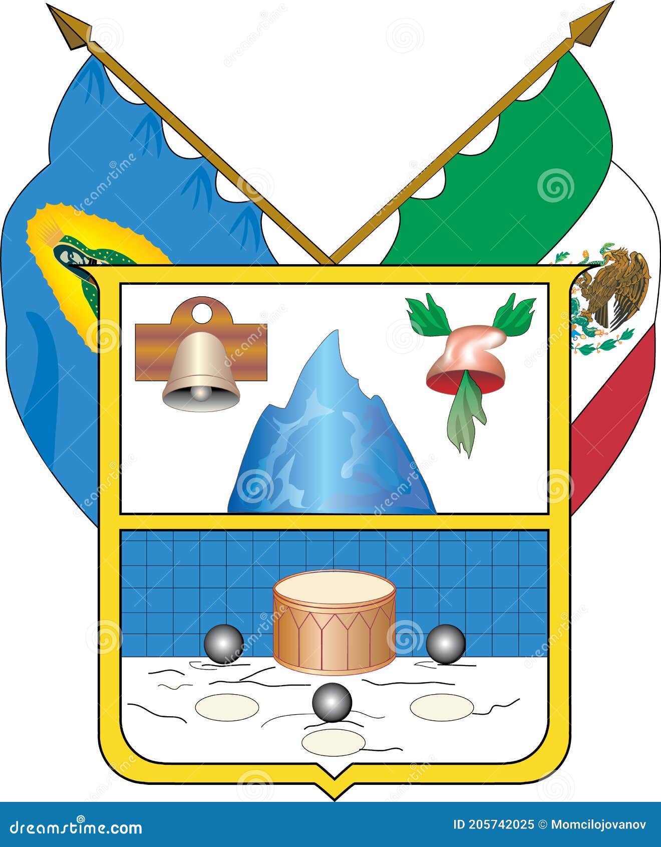 Coat of Arms of Hidalgo State Stock Vector - Illustration of design ...