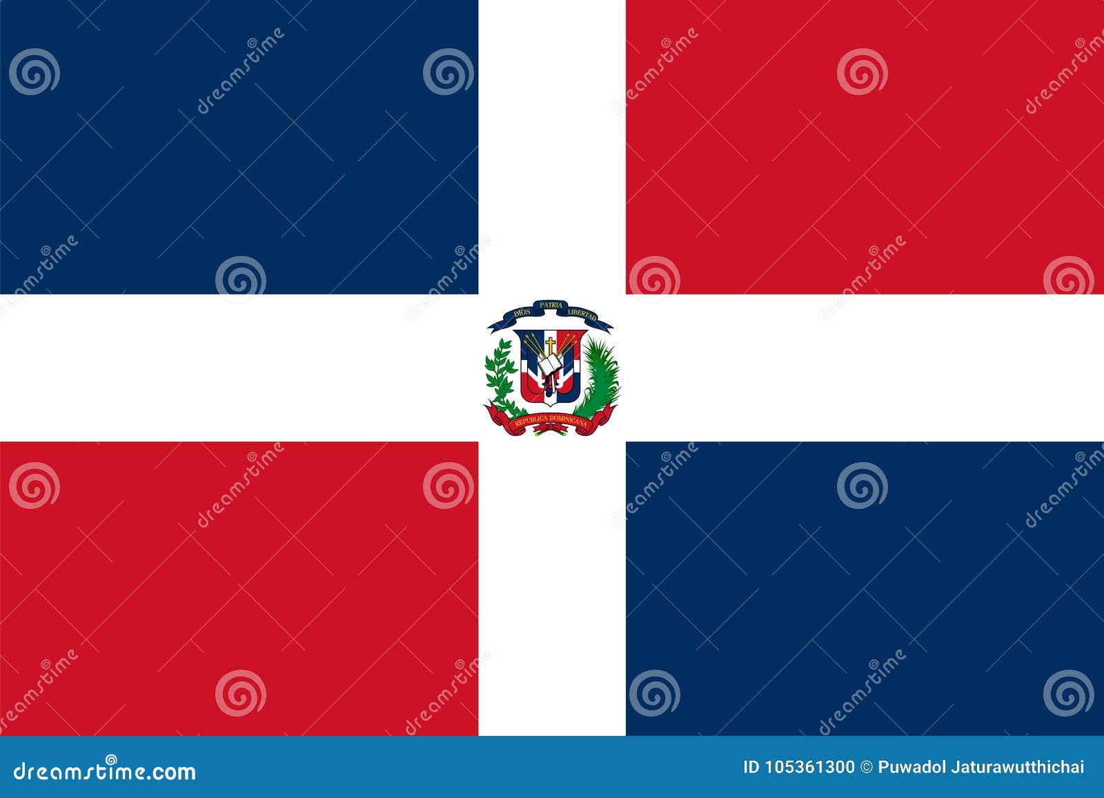 Official Vector Flag of Dominican Republic Stock Vector - Illustration ...