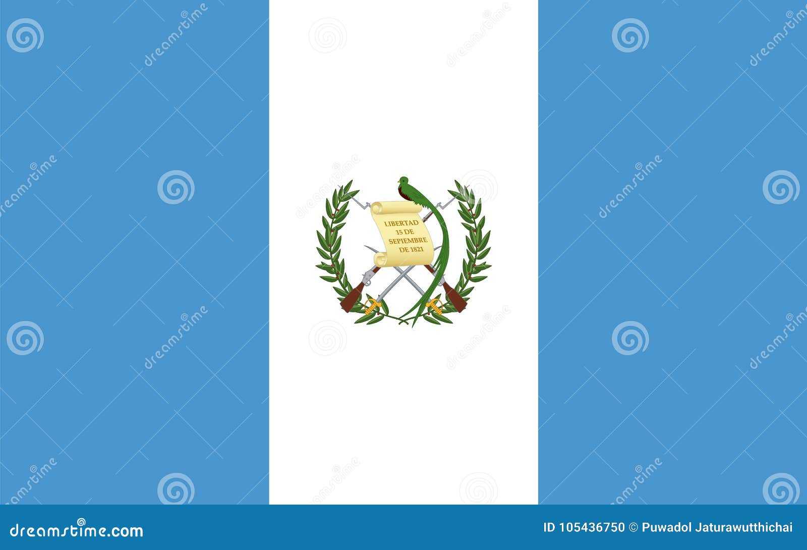 Official Vector Flag of Guatemala Stock Vector - Illustration of ...