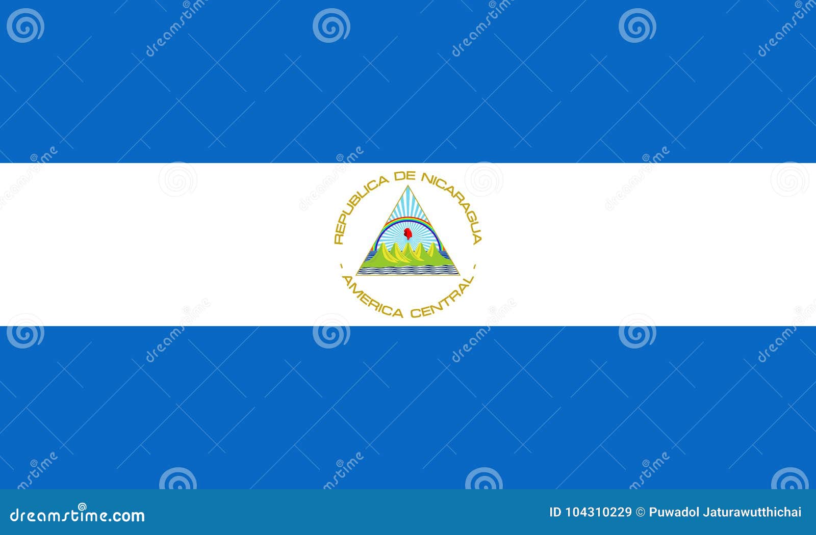 Official Vector Flag of Nicaragua Stock Vector - Illustration of formal ...
