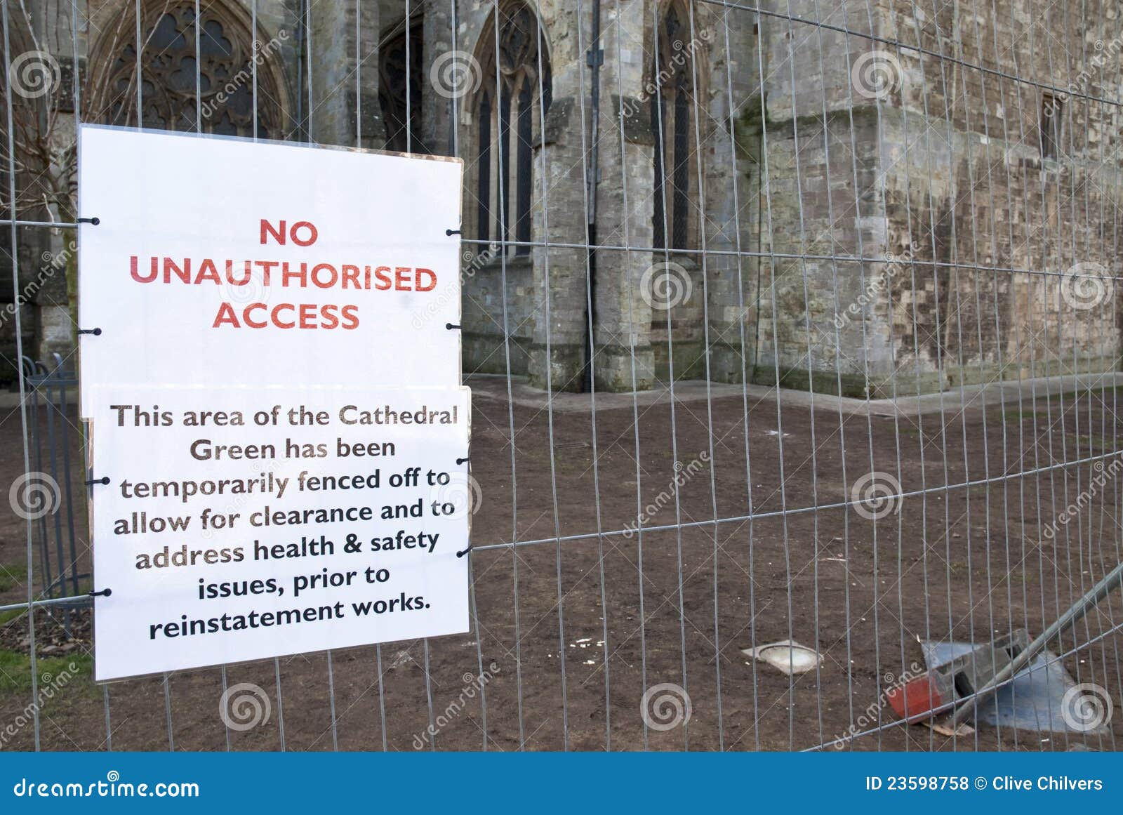 An Official Warning Sign on the Temporary Fencing Editorial Stock Photo ...