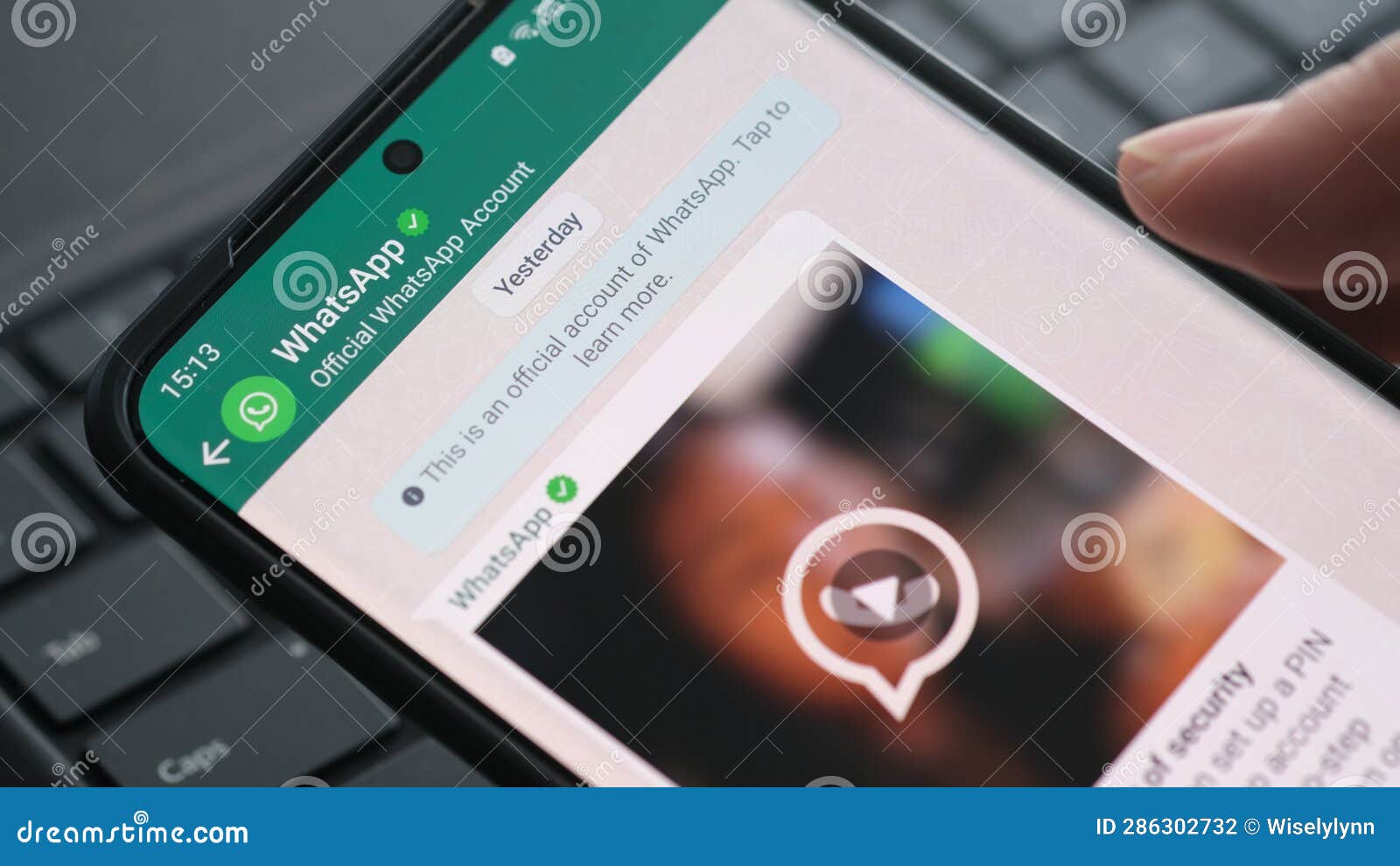 Official WhatsApp Account Sending Message To Update Secutiry Option ...