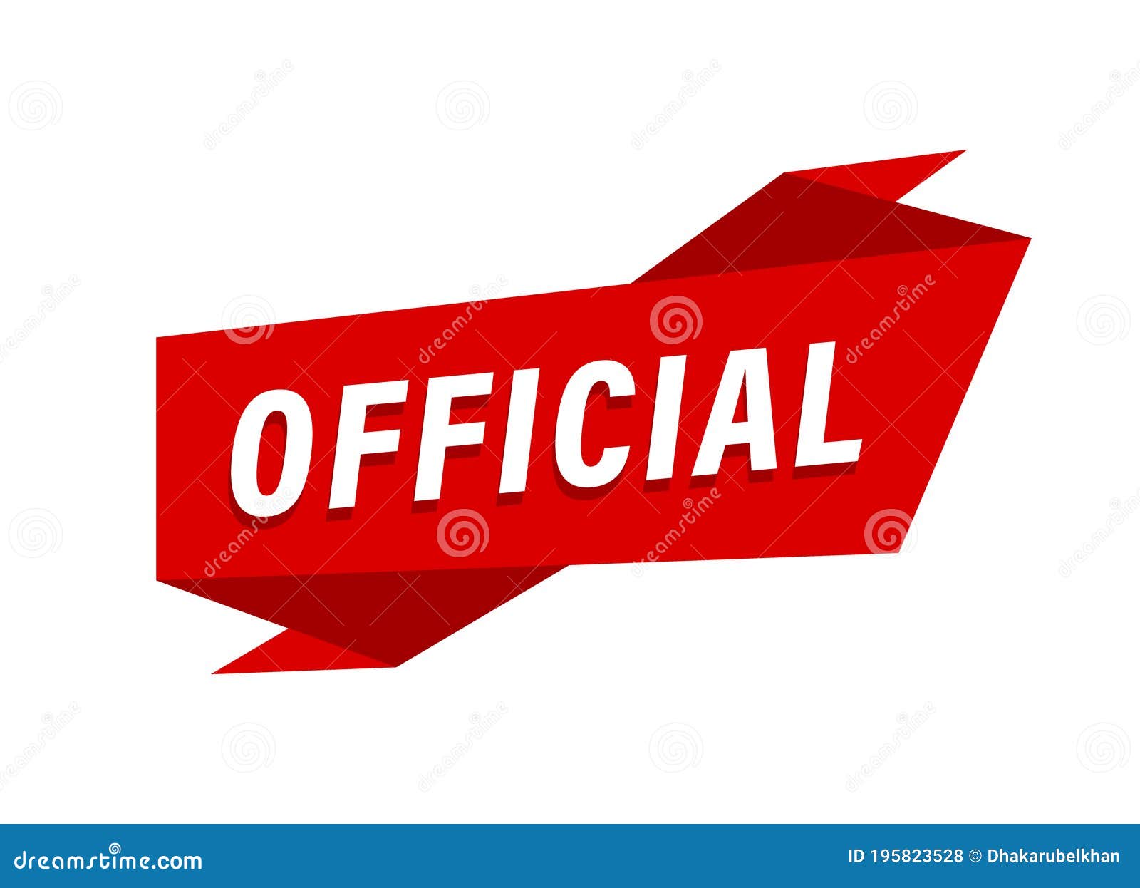 Official Written, Red Flat Banner Official Stock Vector - Illustration ...