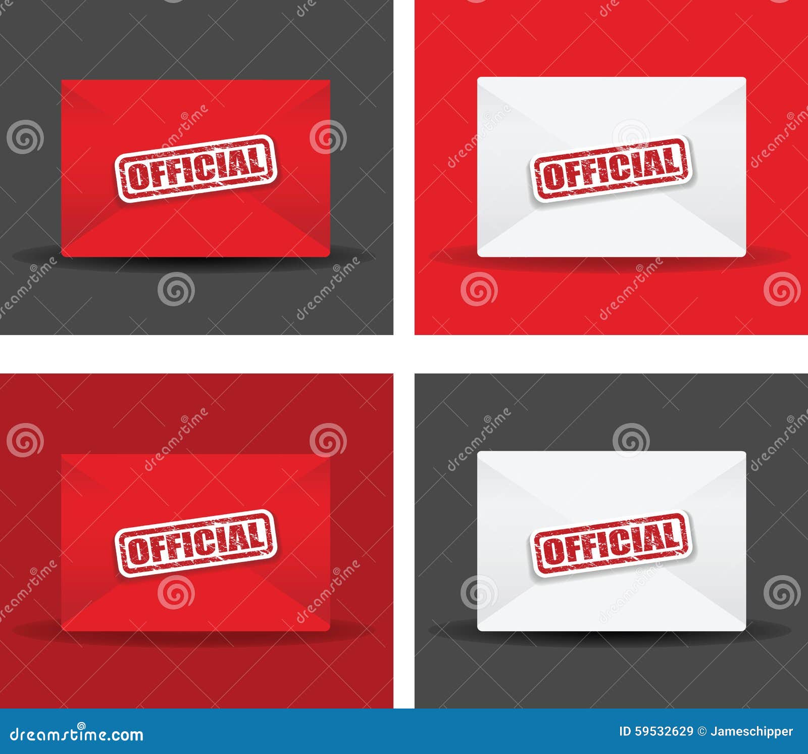 Officialenvelope set stock vector. Illustration of design - 59532629