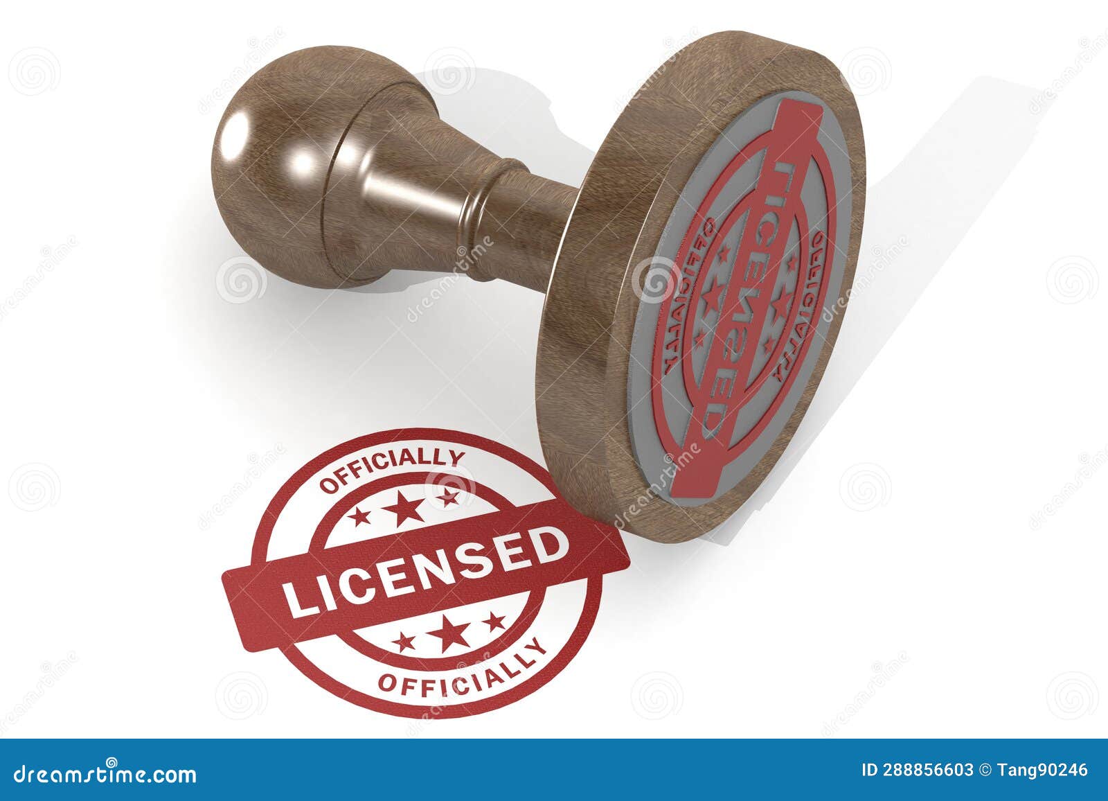 Officially Licensed Mark with Wooden Stamp Stock Illustration ...