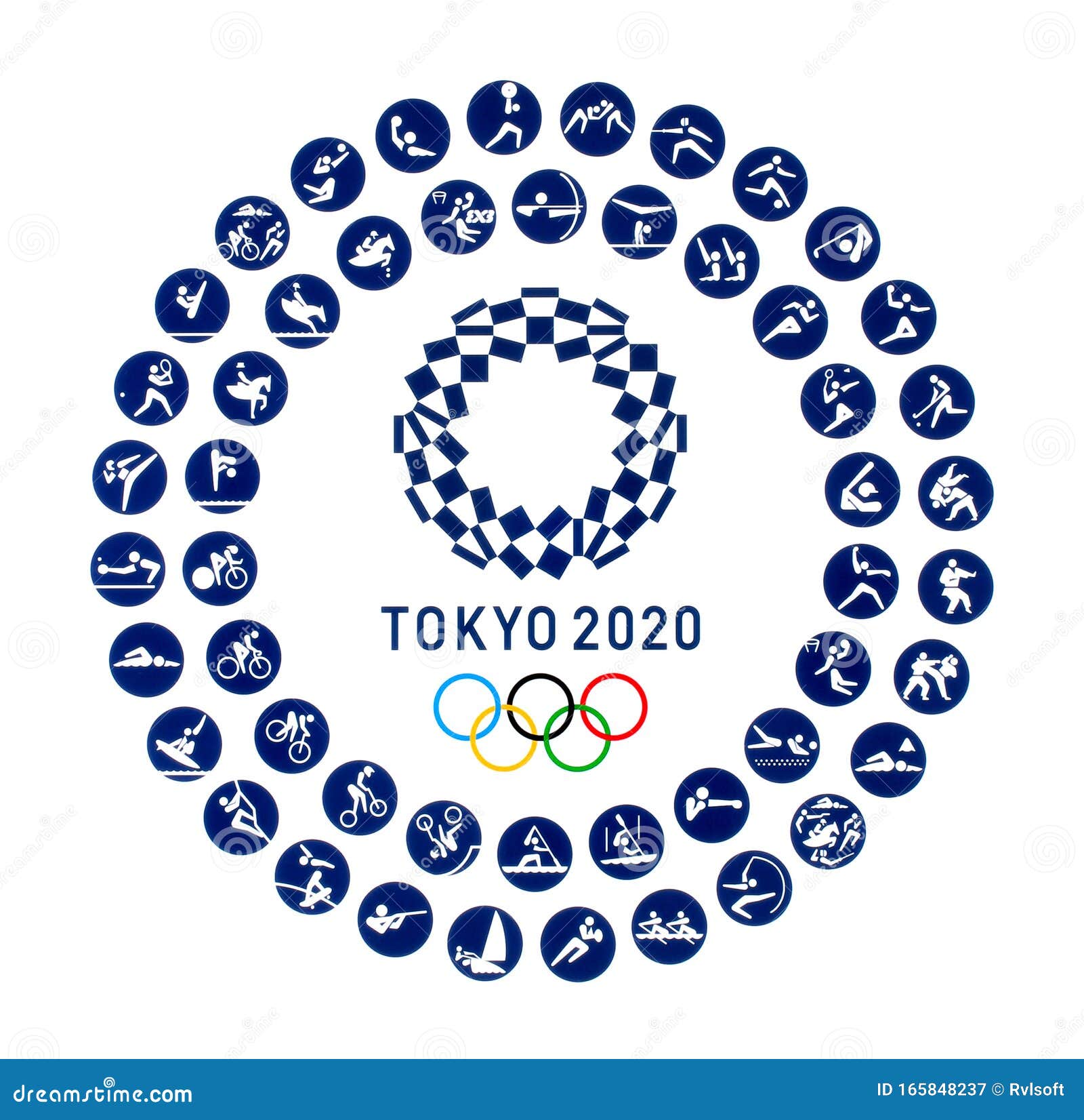 Officieel Logo Van De Olympische Zomerspelen Van 2020 Met Officiële ... Officieel Logo Van De Olympische Zomerspelen Van 2020 Met Officiële ...