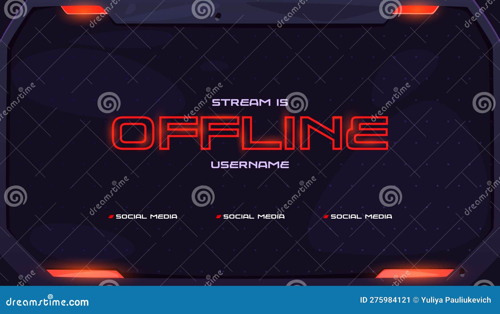 Offline Banner Stream Template Design Stock Illustration - Illustration ...