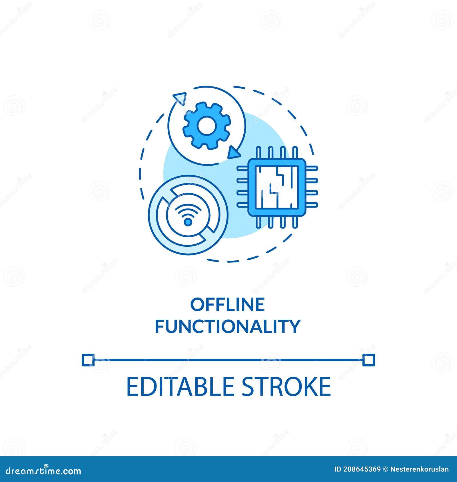 Offline Functionality Concept Icon Stock Vector - Illustration of ...