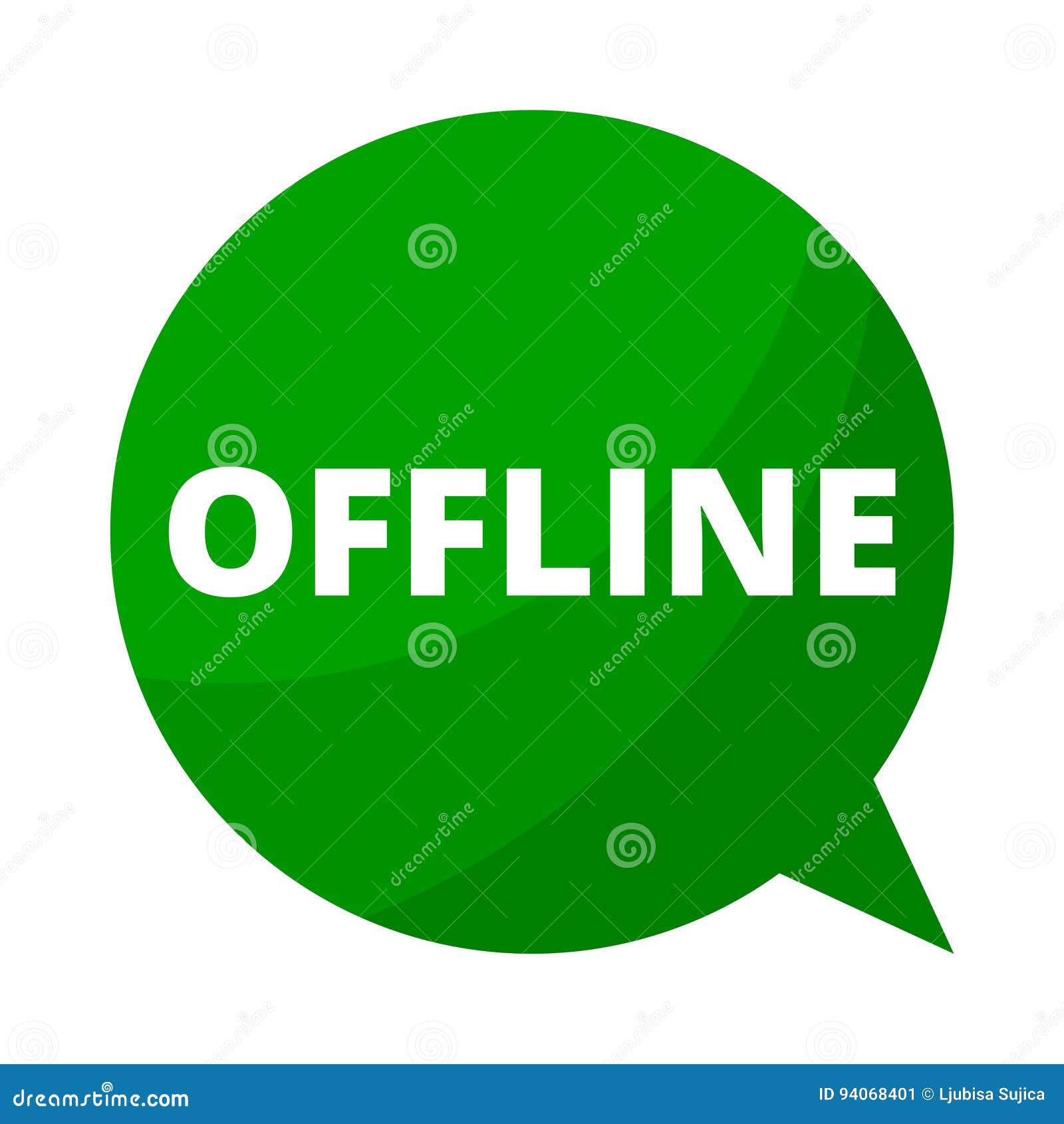 Offline, Green Speech Bubble Stock Vector - Illustration of positive ...