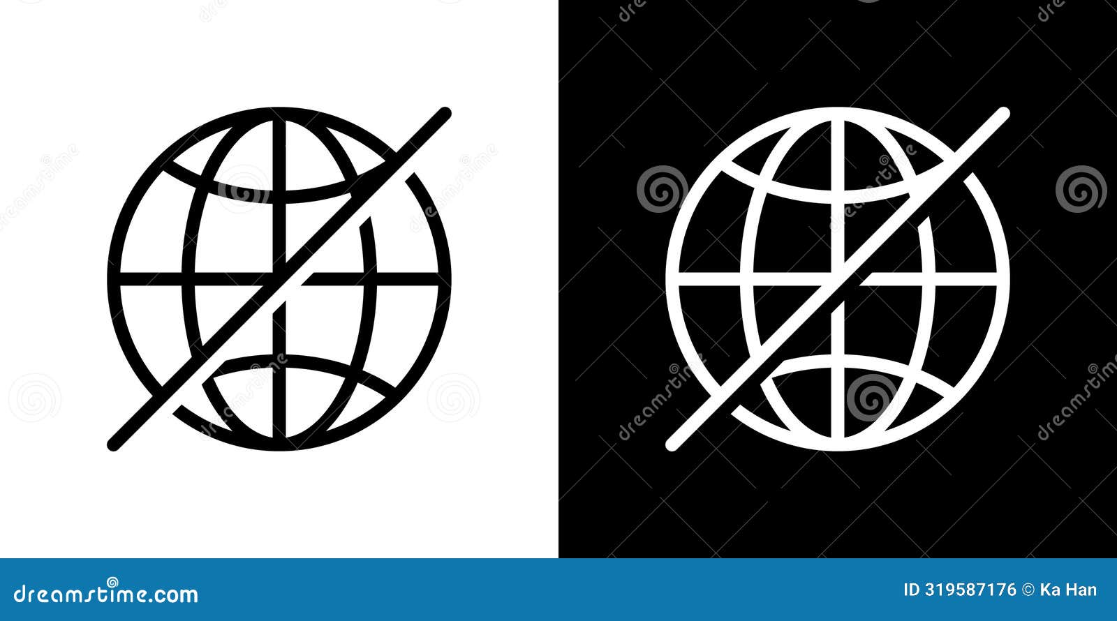 Offline Internet Icon in Globe Style. Disconnected Network Concept ... Offline Internet Icon in Globe Style. Disconnected Network Concept ...