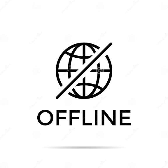 Offline Internet Icon Vector. Off Network Symbol Concept Stock Vector ...