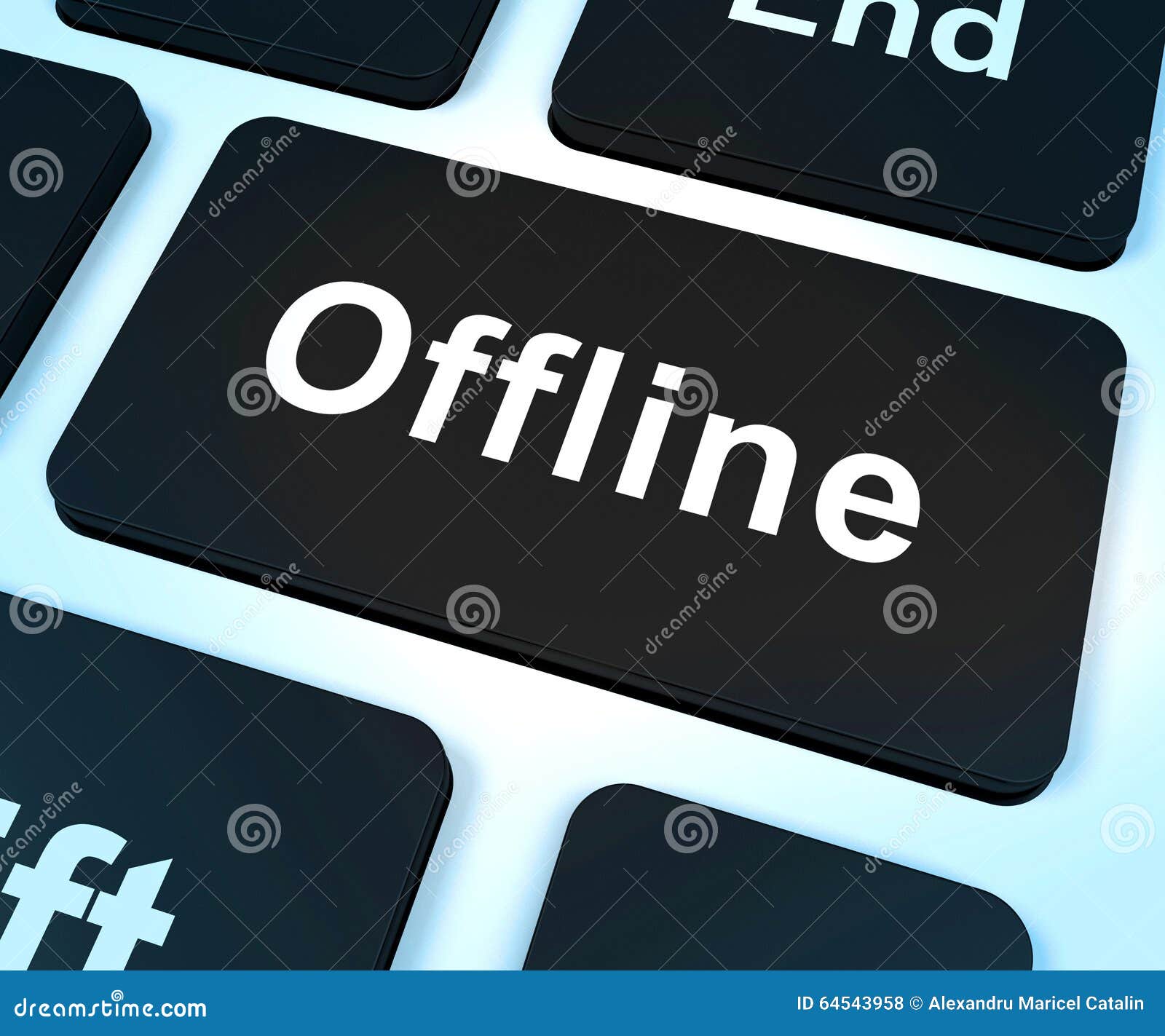 Offline Key Shows Internet Communication Status Disconnected Stock ...