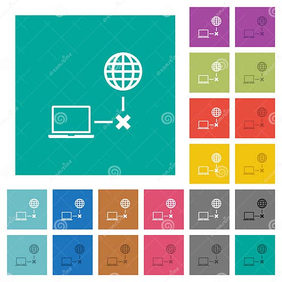 Offline Laptop Square Flat Multi Colored Icons Stock Vector ...