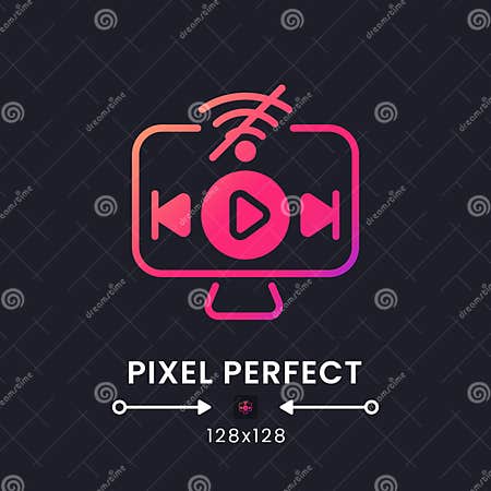 Offline Playback Pink Solid Gradient Desktop Icon on Black Stock Vector ...