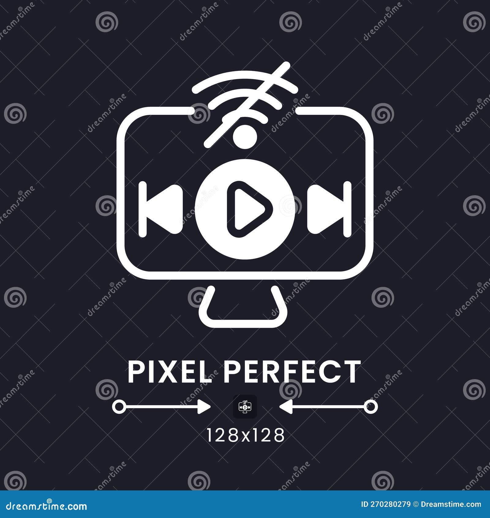 Offline Playback White Solid Desktop Icon Stock Vector - Illustration ...