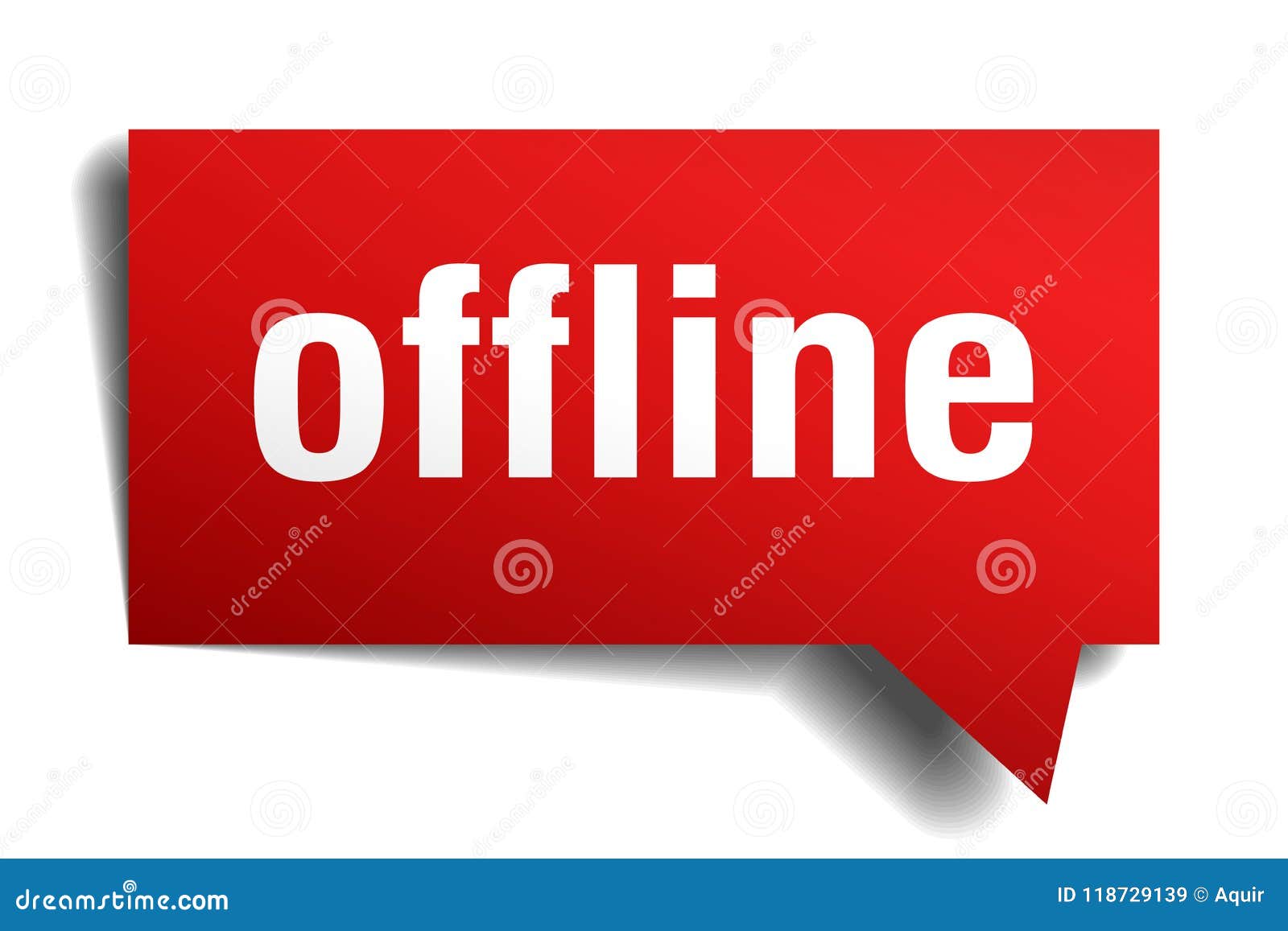 Offline Red 3d Speech Bubble Stock Vector - Illustration of bubble ...