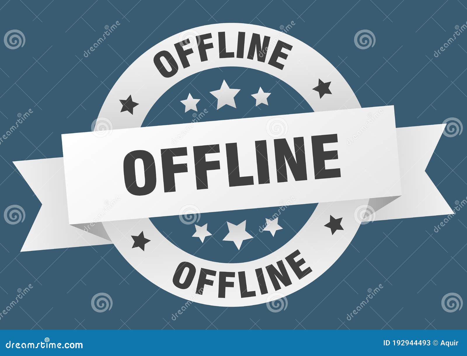 Offline Round Ribbon Isolated Label. Offline Sign Stock Vector ...