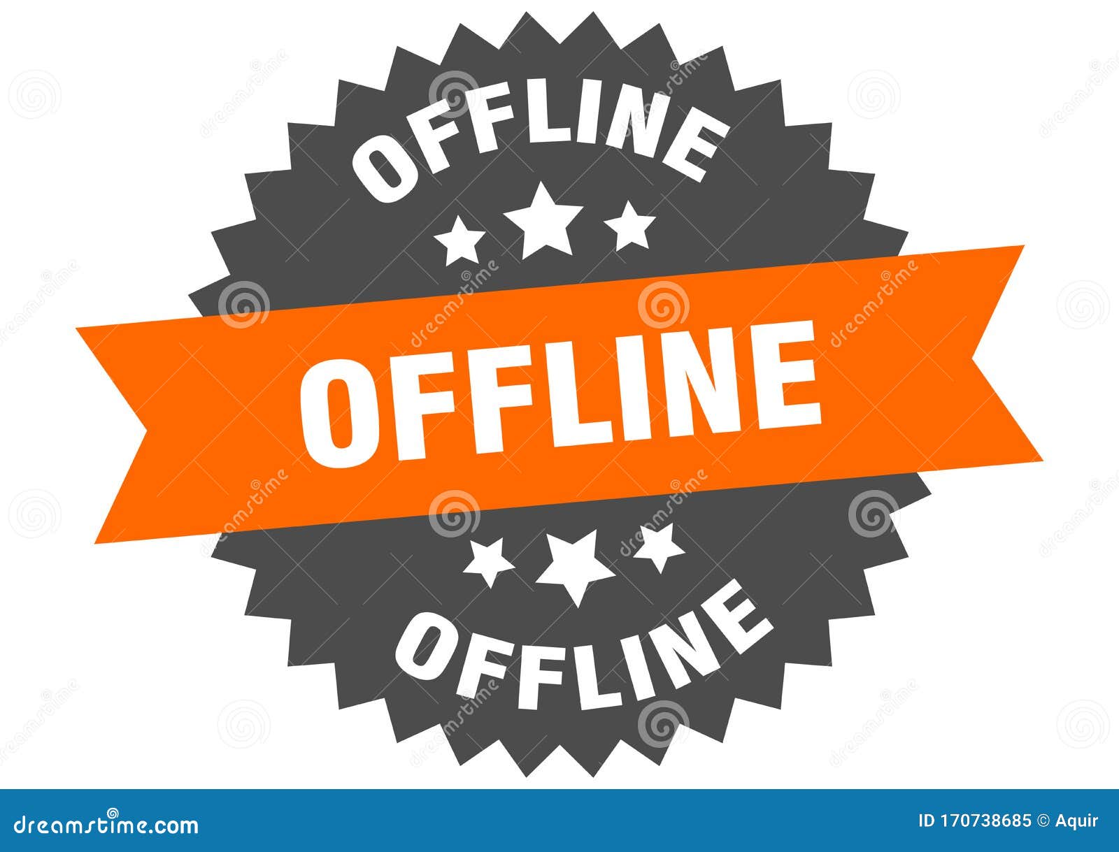 Offline Sign. Offline Circular Band Label. Offline Sticker Stock Vector ...