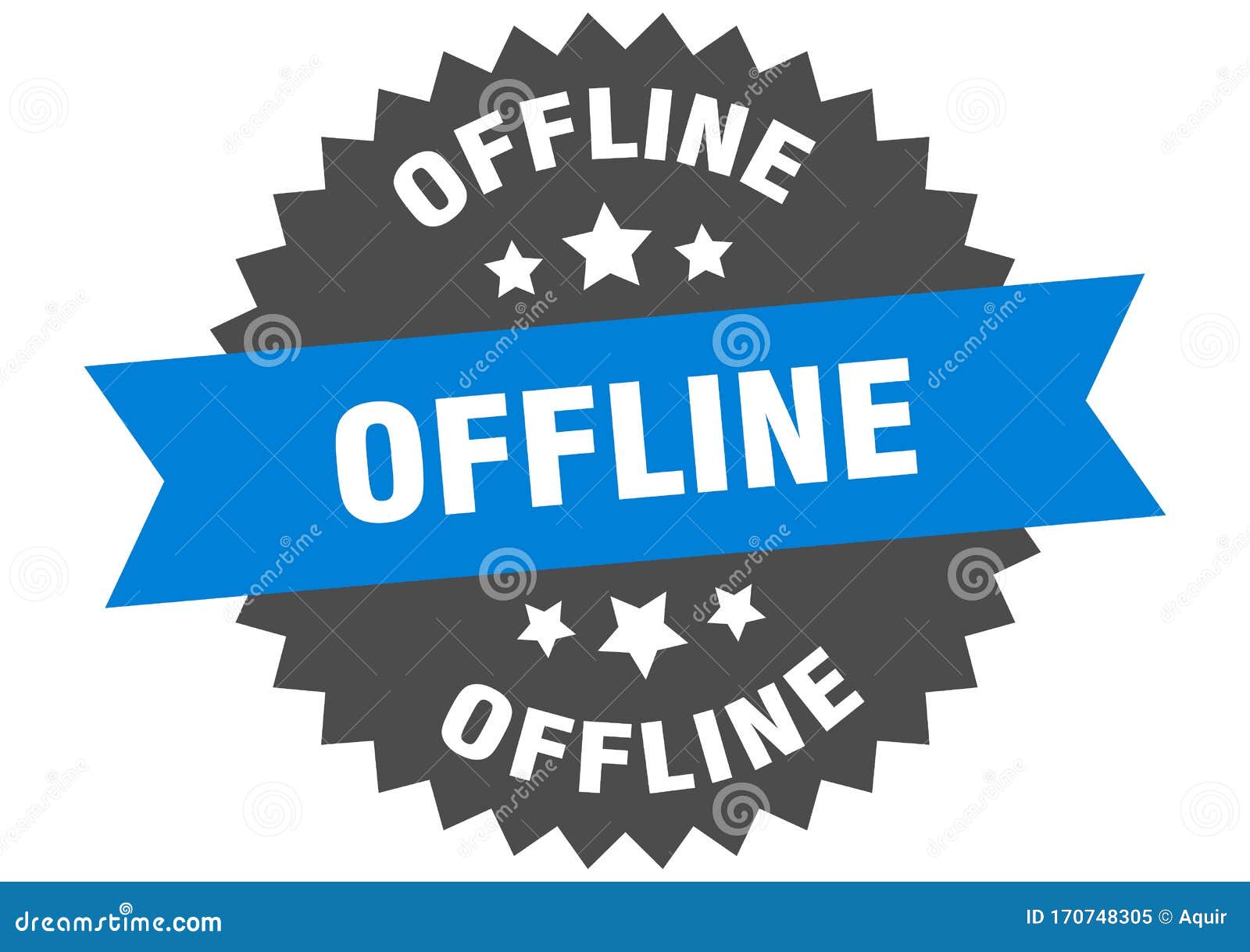 Offline Sign. Offline Circular Band Label. Offline Sticker Stock Vector ...