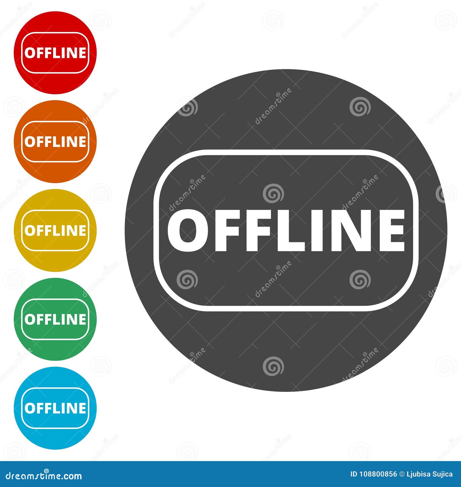 Offline sign, icon, button stock vector. Illustration of offline ...
