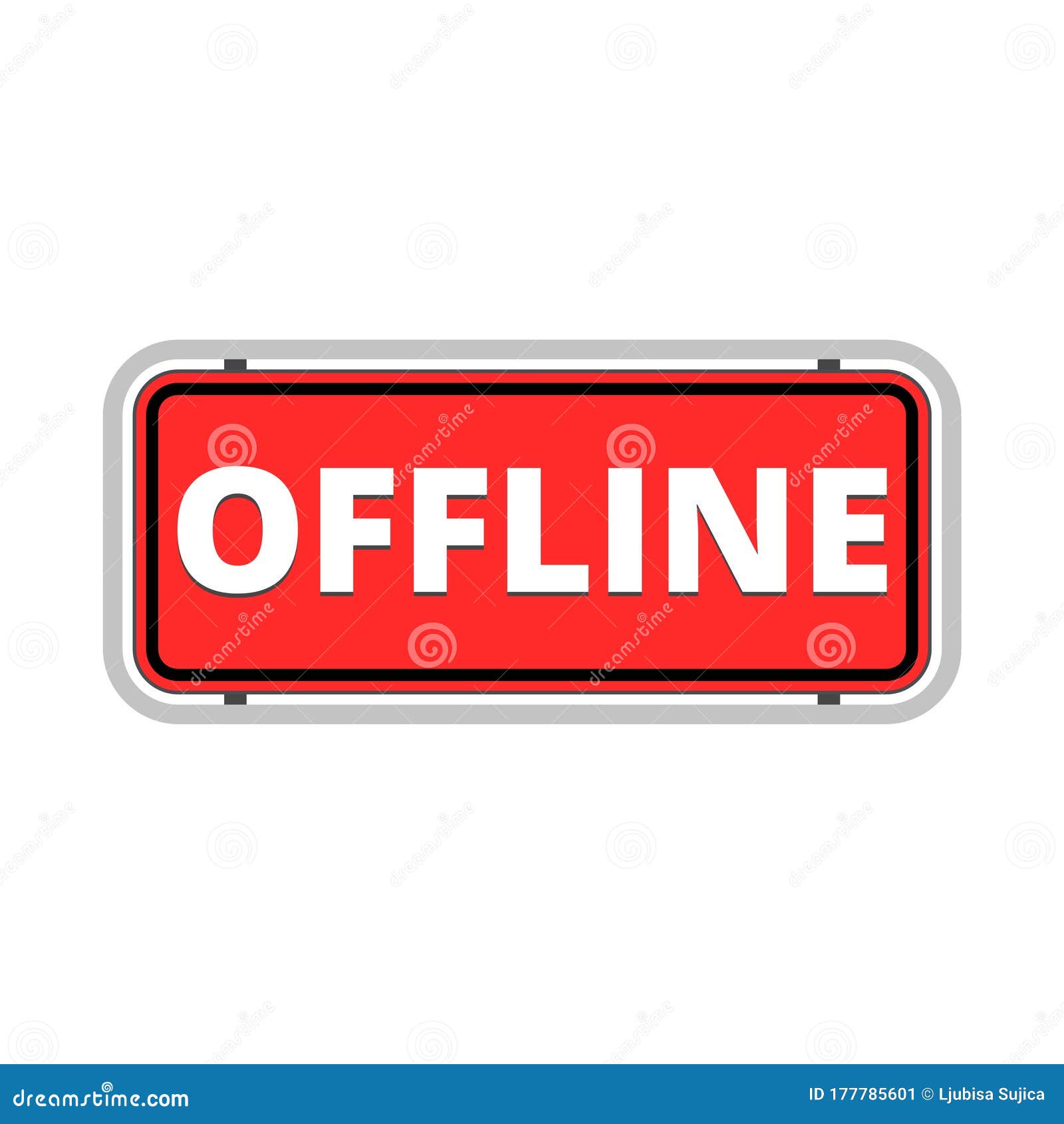 Offline sign, icon, button stock vector. Illustration of right - 177785601