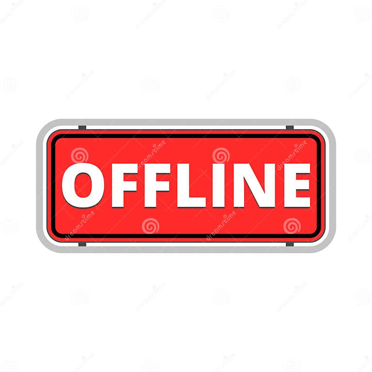 Offline sign, icon, button stock vector. Illustration of right - 177785601