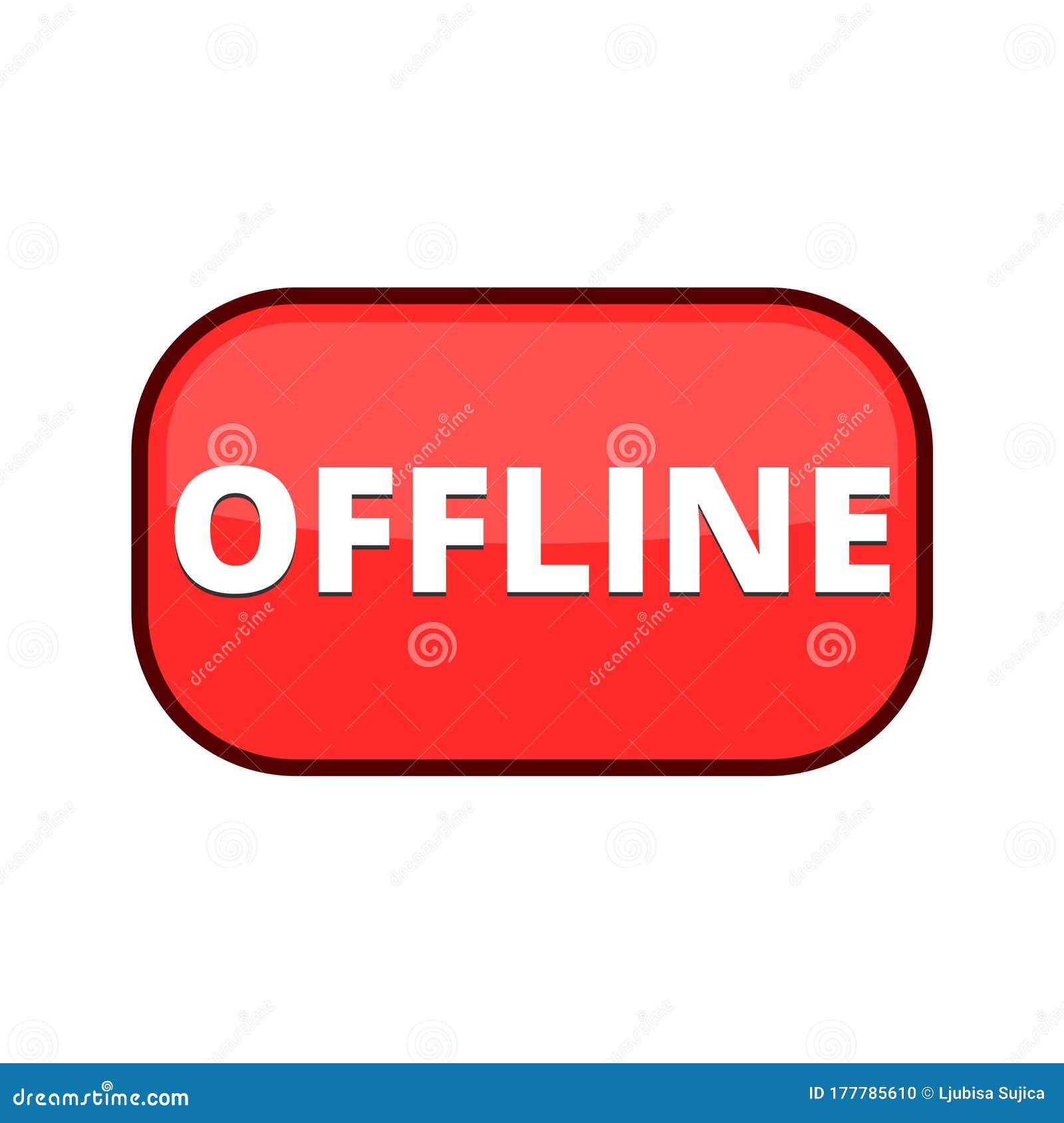 Offline sign, icon, button stock vector. Illustration of reflection ...