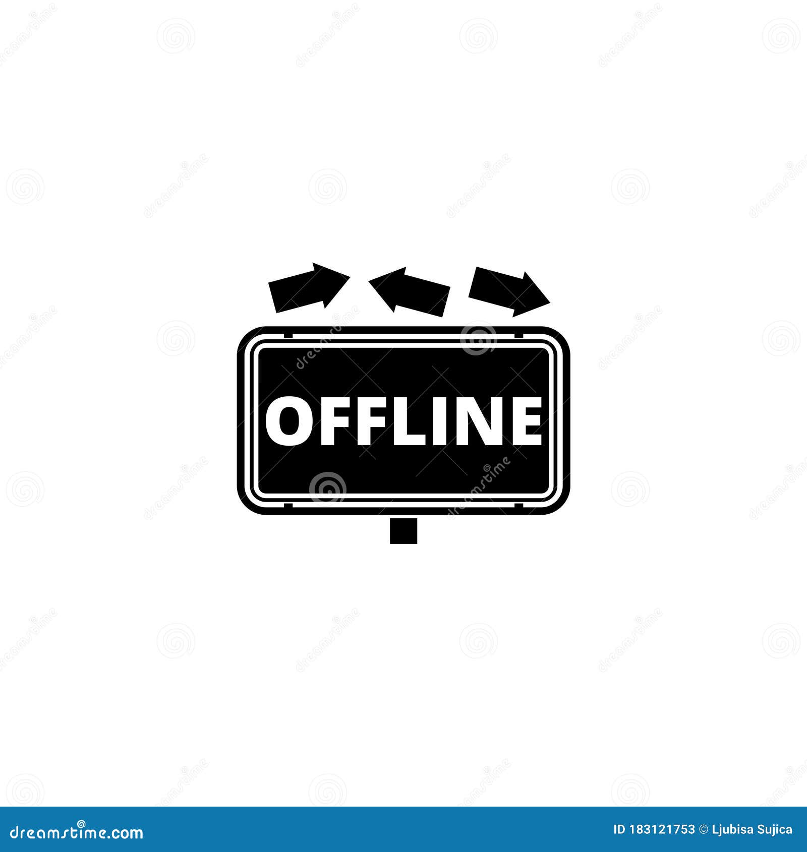Offline Red Sign Royalty-Free Stock Photography | CartoonDealer.com ...