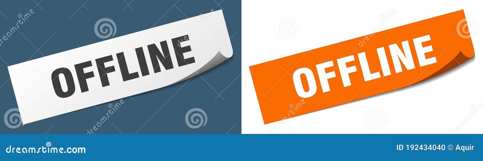 Offline Sticker. Offline Sign Set Stock Vector - Illustration of ...