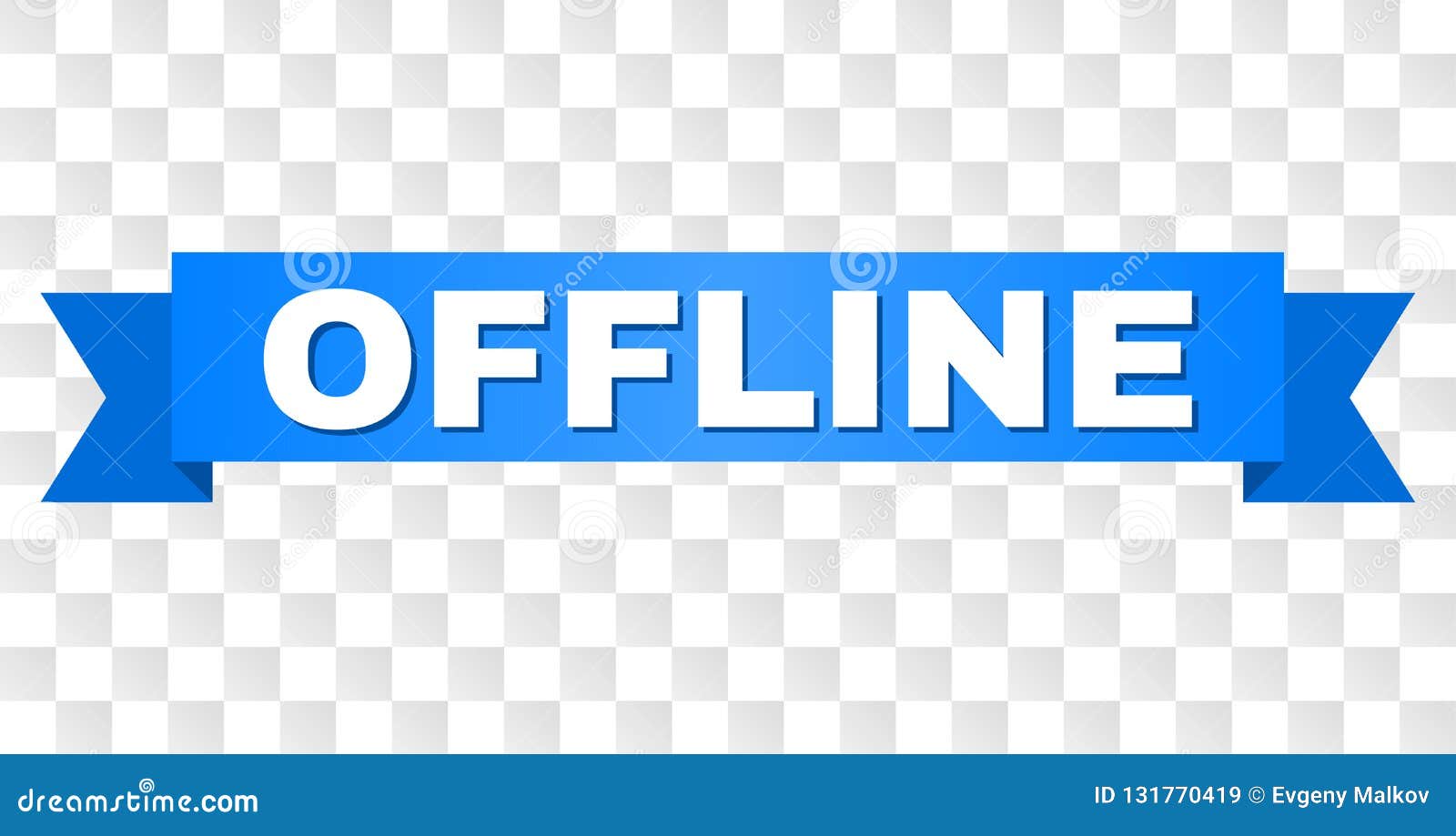 Blue Ribbon with OFFLINE Title Stock Vector - Illustration of ribbon ...