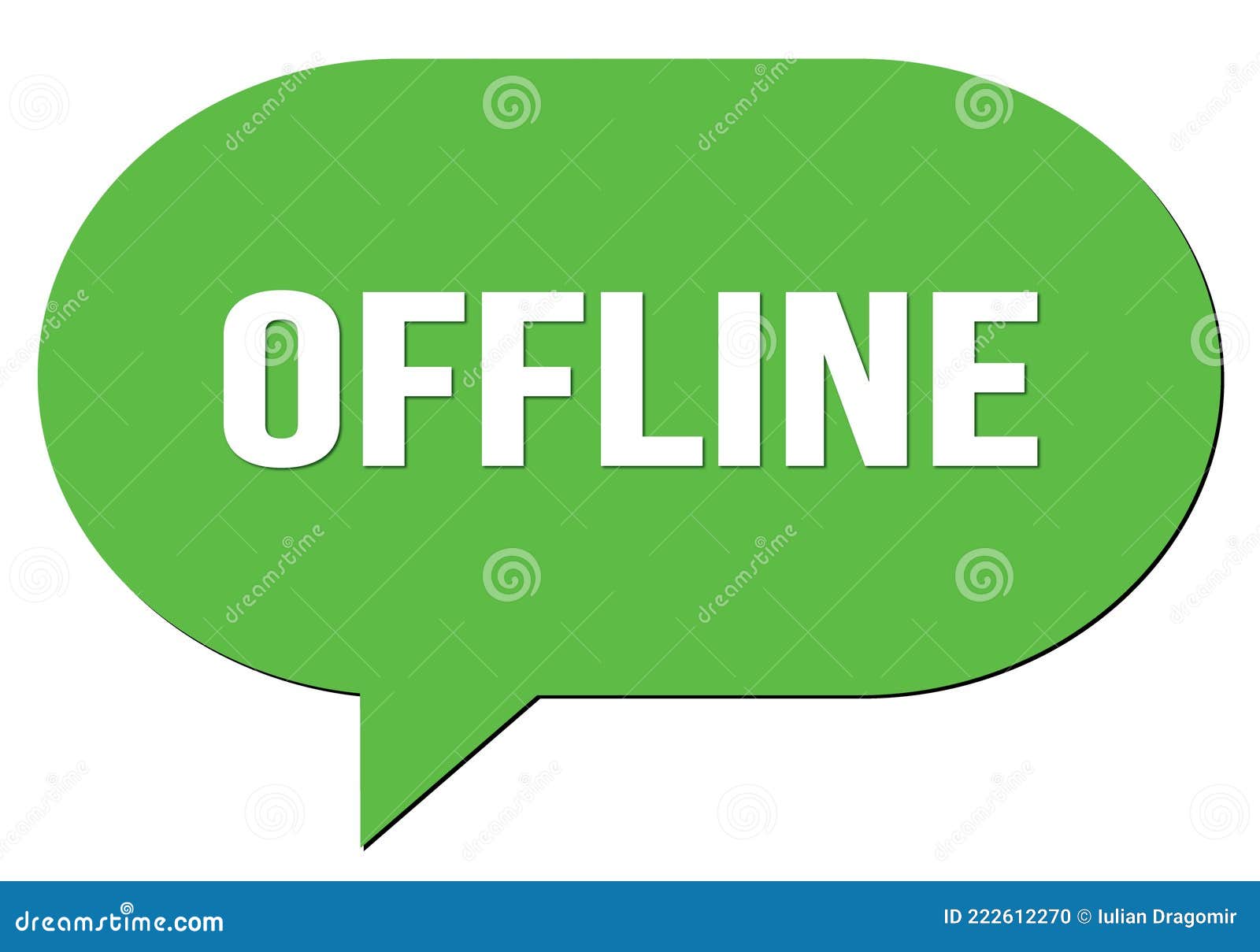 OFFLINE Text Written in a Green Speech Bubble Stock Illustration ...