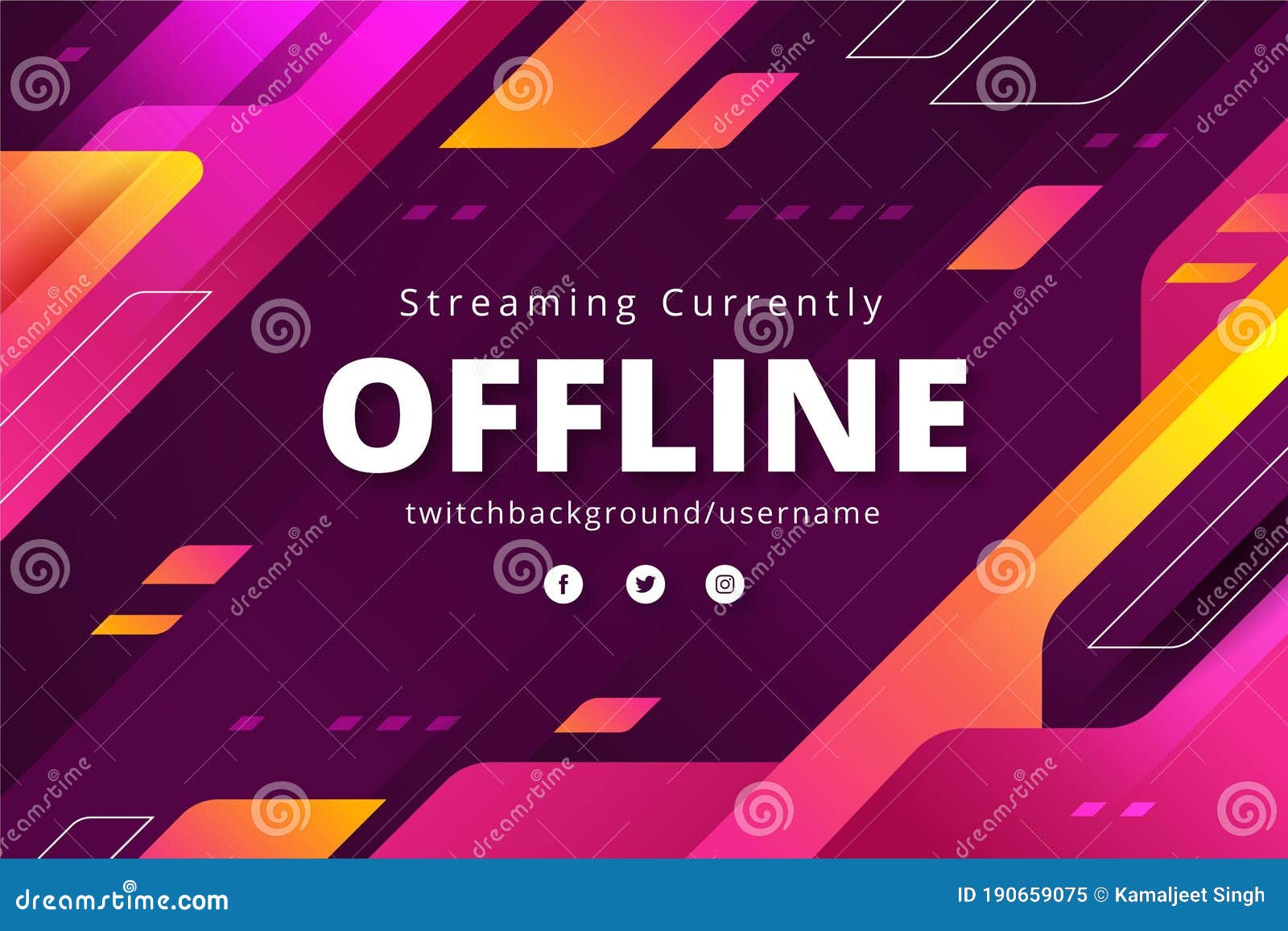 Offline Twitch Banner Background Design Royalty-Free Stock Photo ...