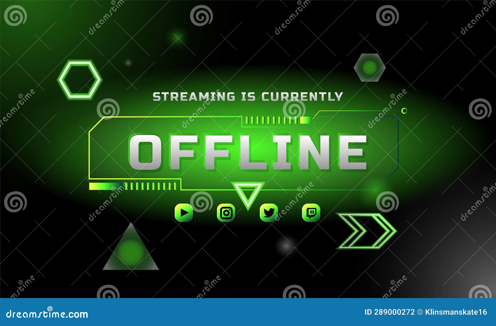 Stream Offline Gaming Banner Screen Design Cartoon Vector ...