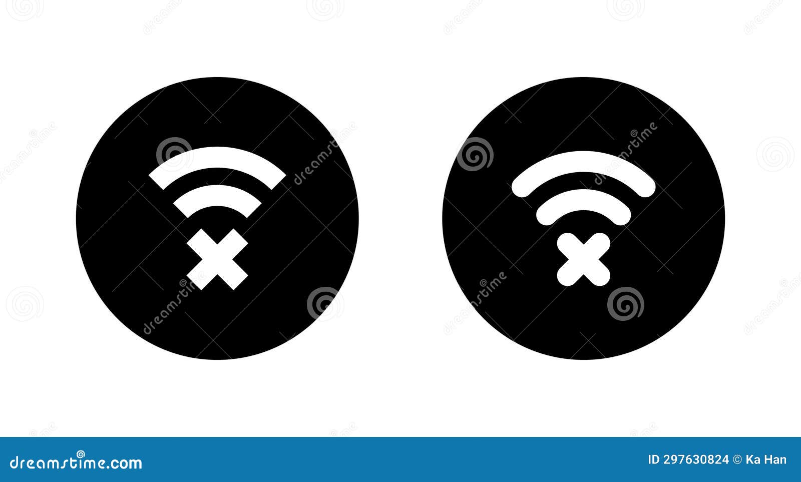 Offline Wifi Icon. Disconnected Wireless Network Pictogram. No Signal ...